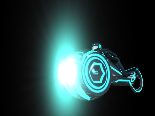 3d grid light cycle bike model
