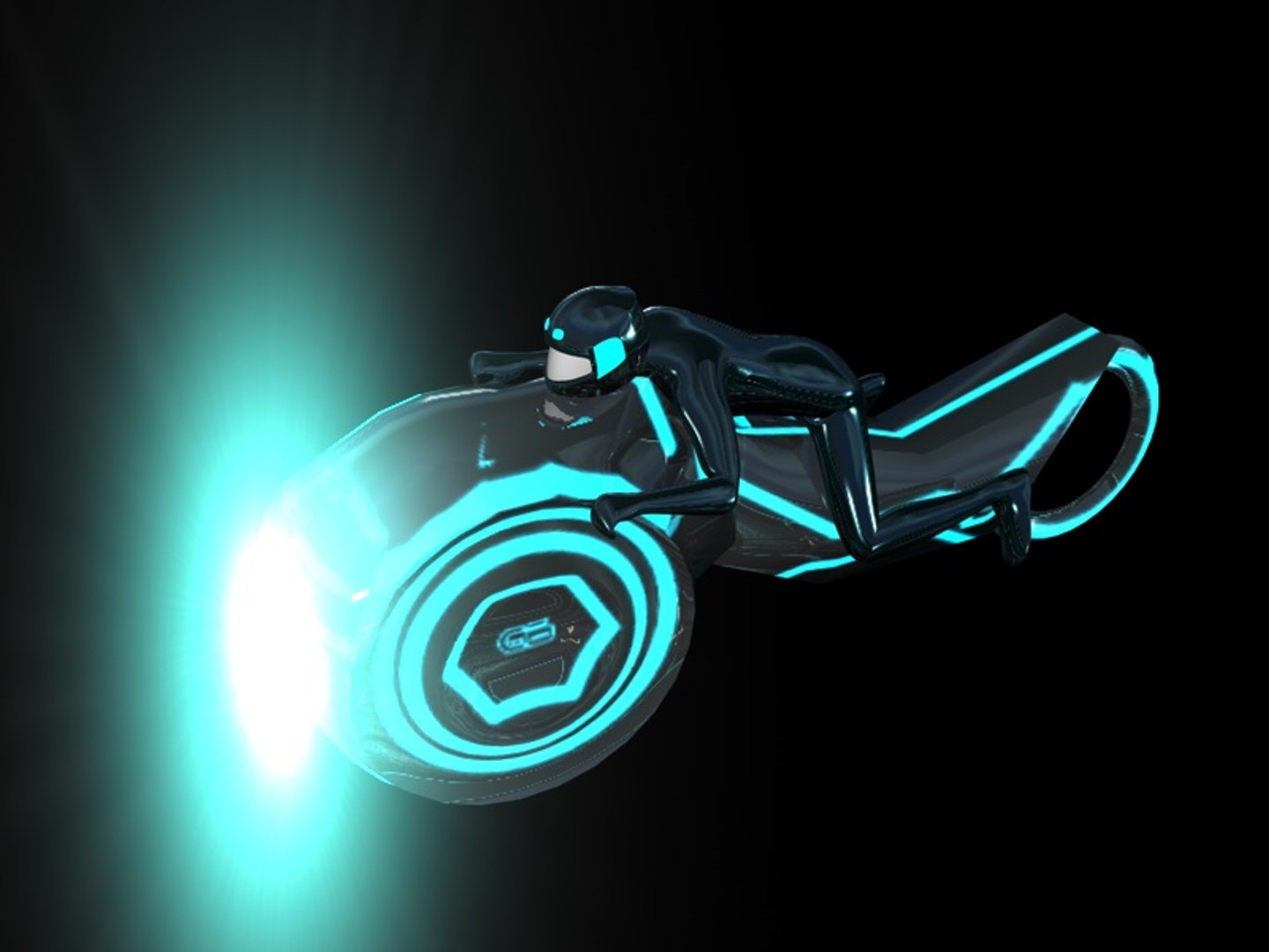 3d Grid Light Cycle Bike Model