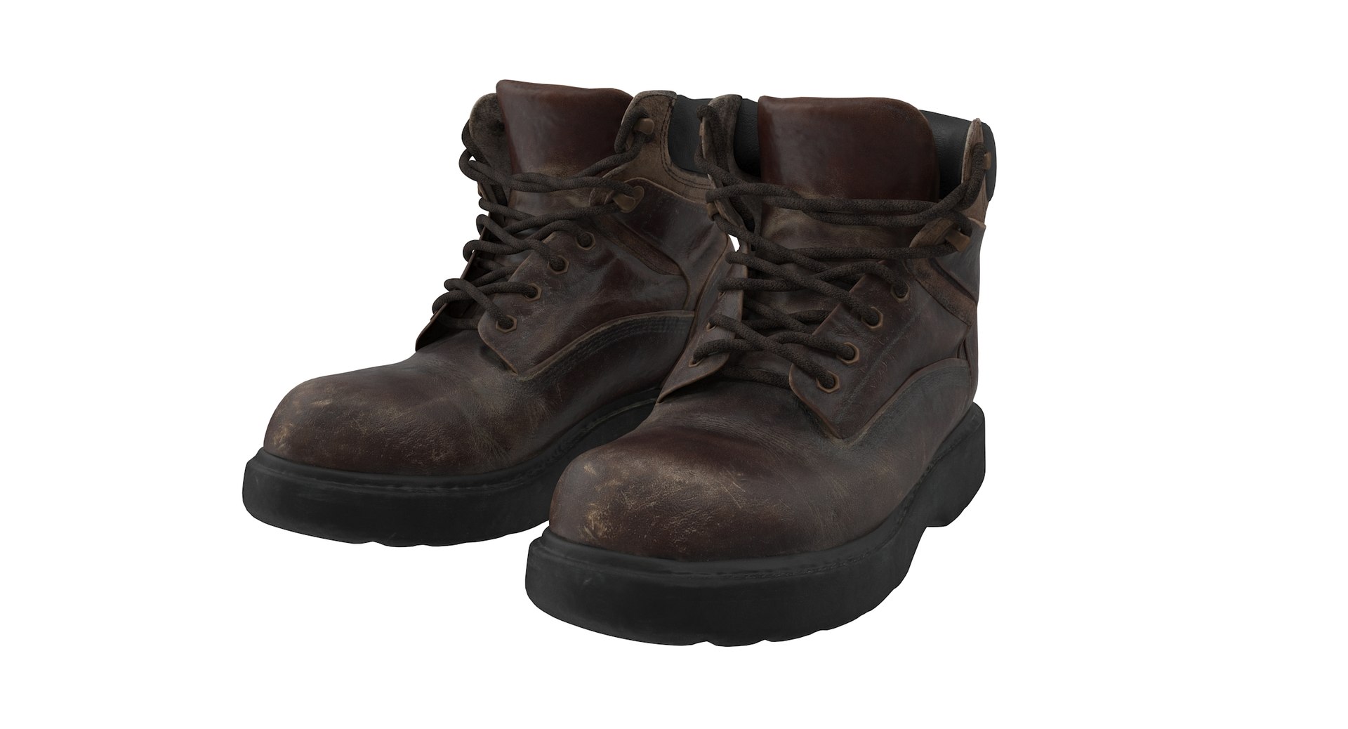 Brown Leather Old Boots 3D model - TurboSquid 2040075