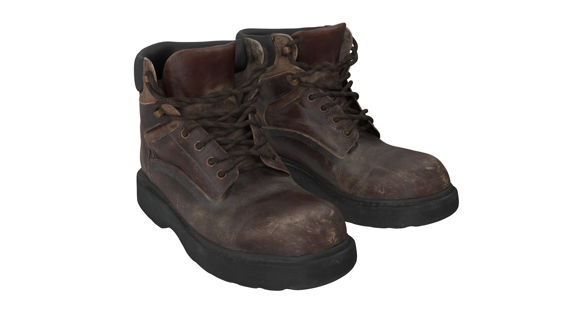 Brown Leather Old Boots 3D model - TurboSquid 2040075
