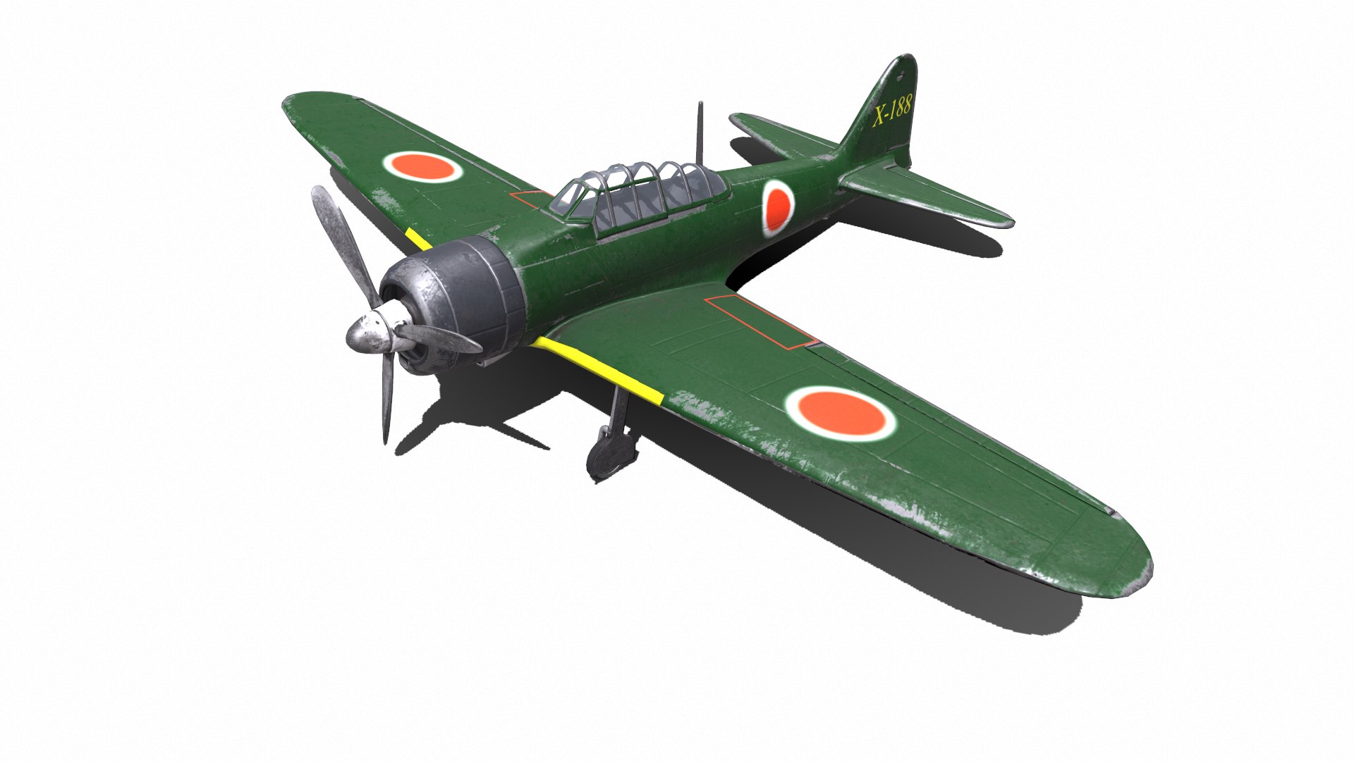 Mitsubishi a6m zero fighter plane 3D - TurboSquid 1657606