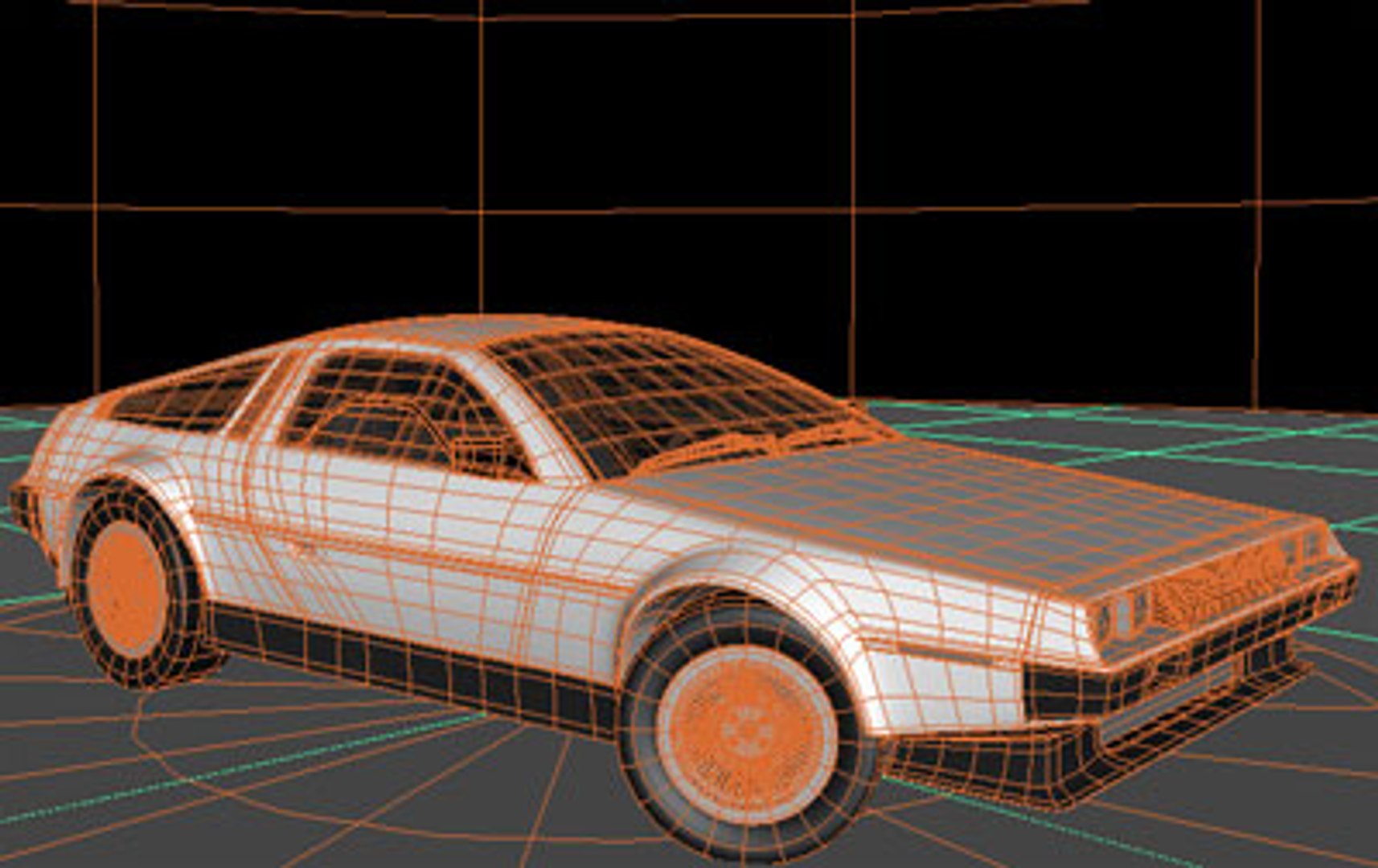 delorean car 3d model