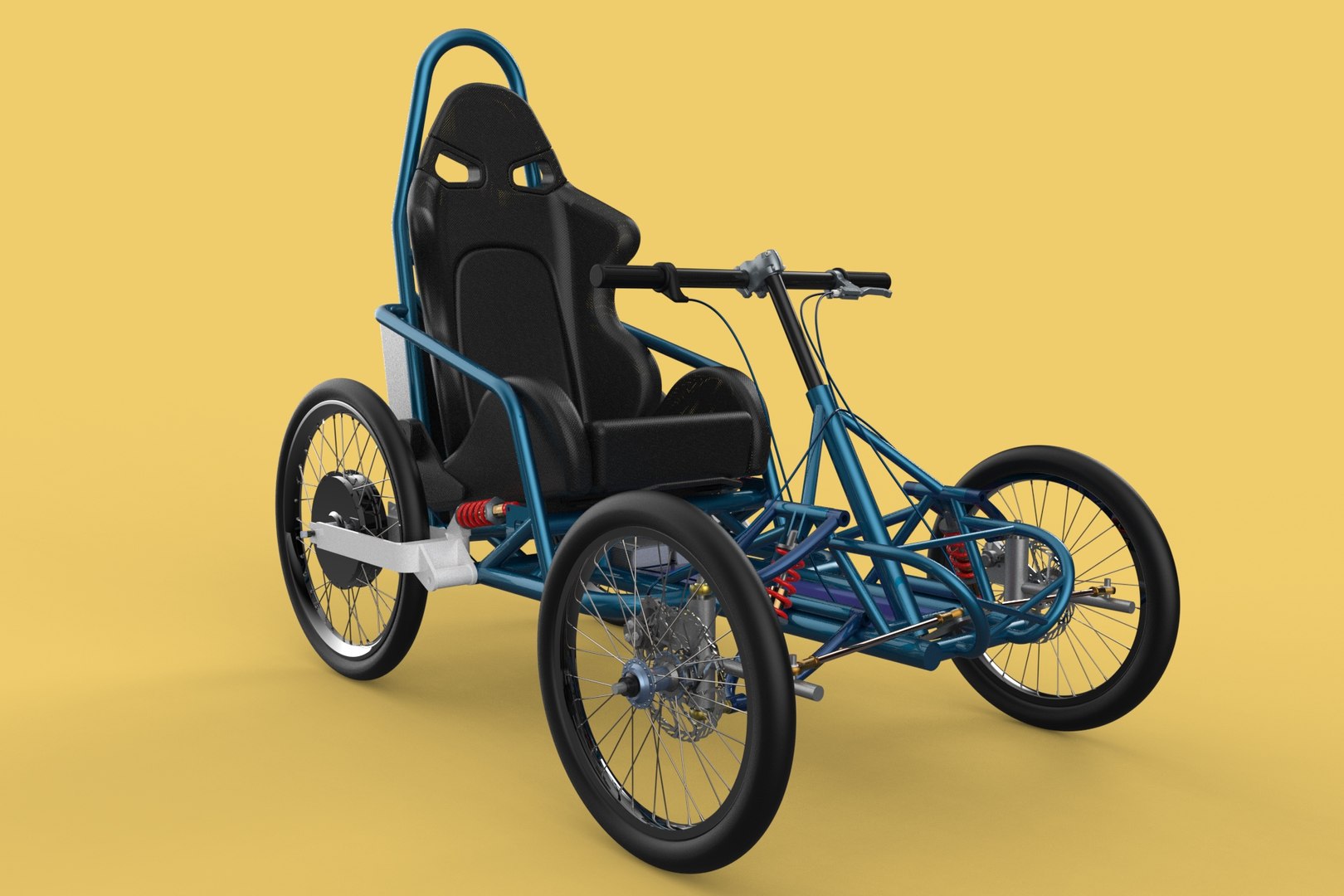 ELECTRIC QUAD BIKE 4 WHEELER BICYCLE ATV QUADRICYCLE 3D Model ...