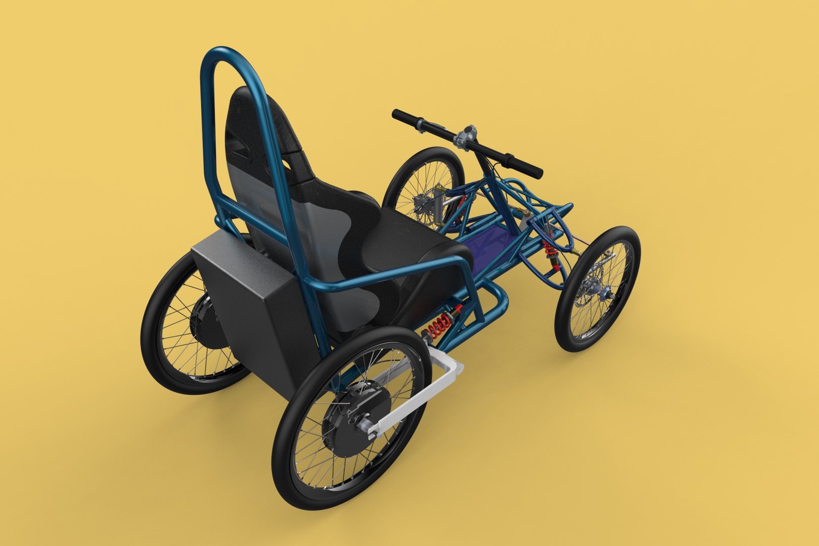 ELECTRIC QUAD BIKE 4 WHEELER BICYCLE ATV QUADRICYCLE 3D Model ...