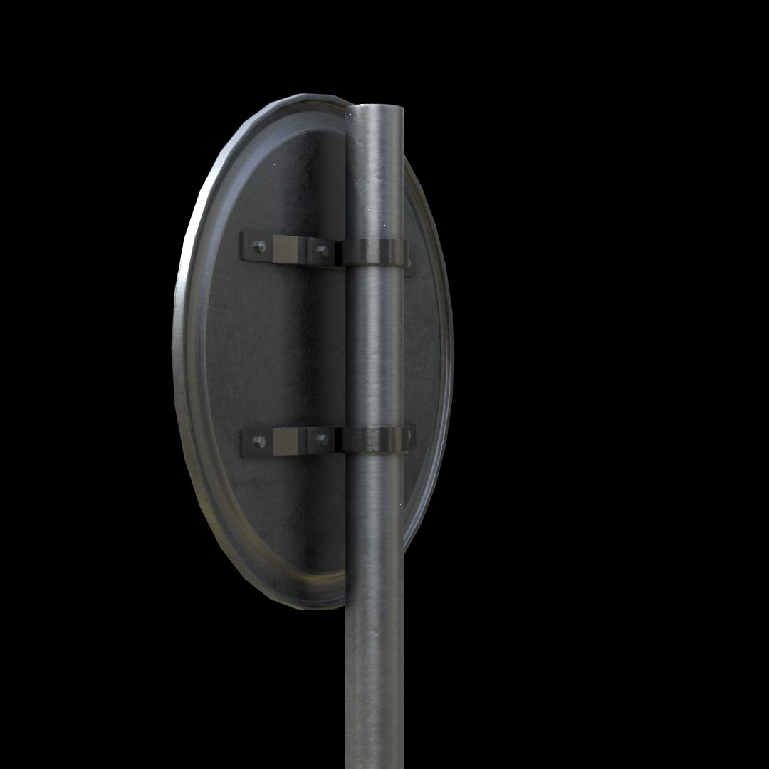3D compulsory turn left roadsign model - TurboSquid 1516045