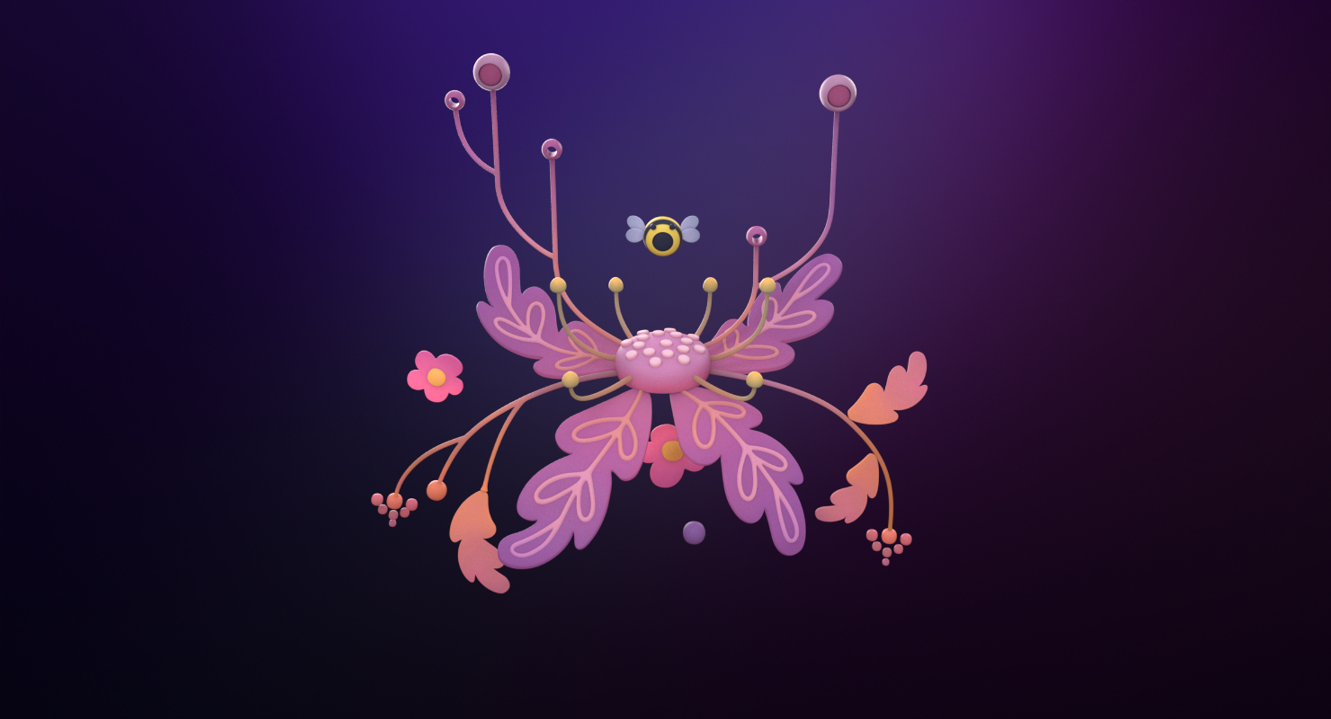 3D Magic Cartoon Flower - TurboSquid 1242416