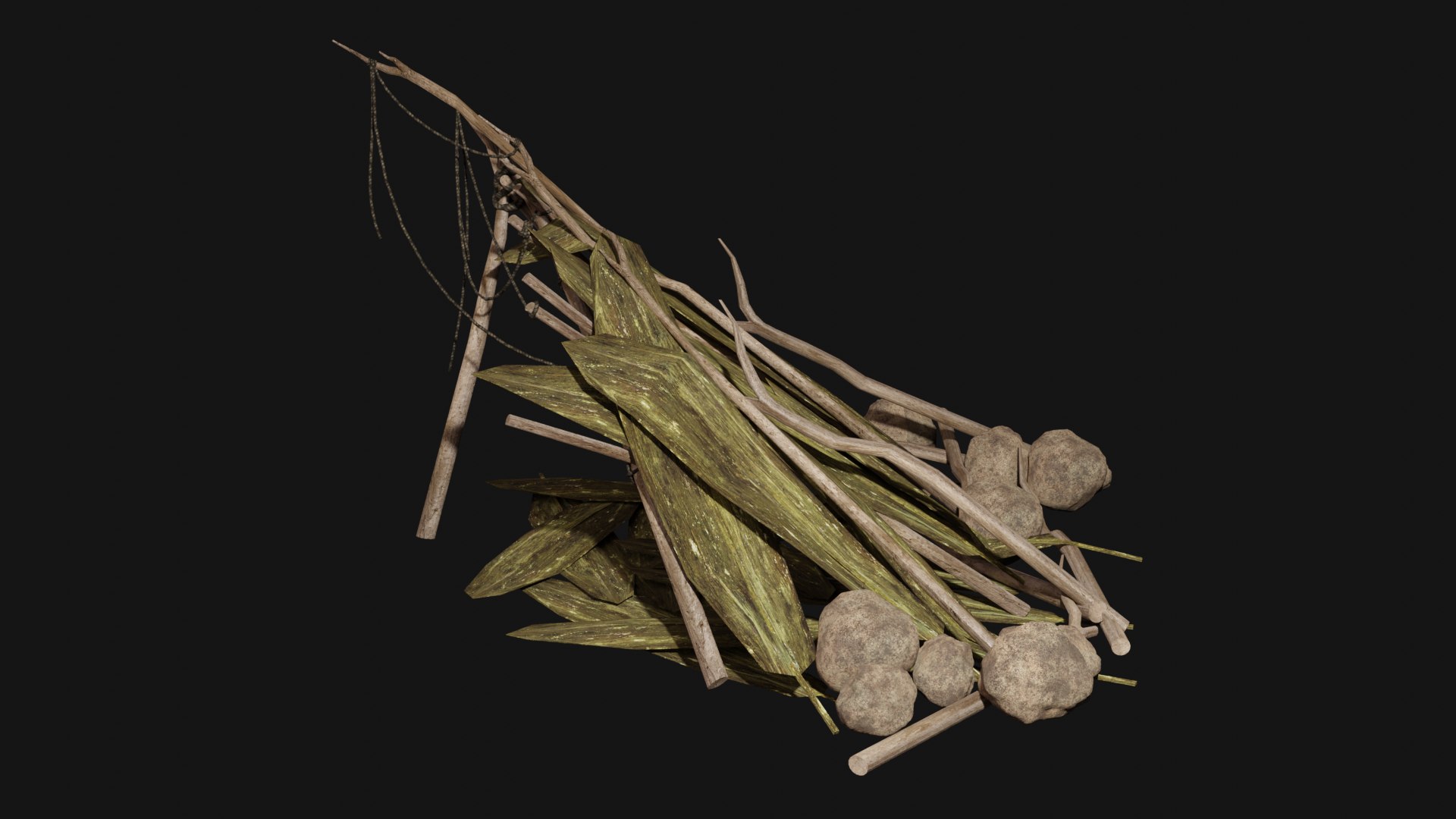 JUNGLE SWAMP SHELTER HUT HUNTER WILD TENT AAA COLLECTION 3D ...