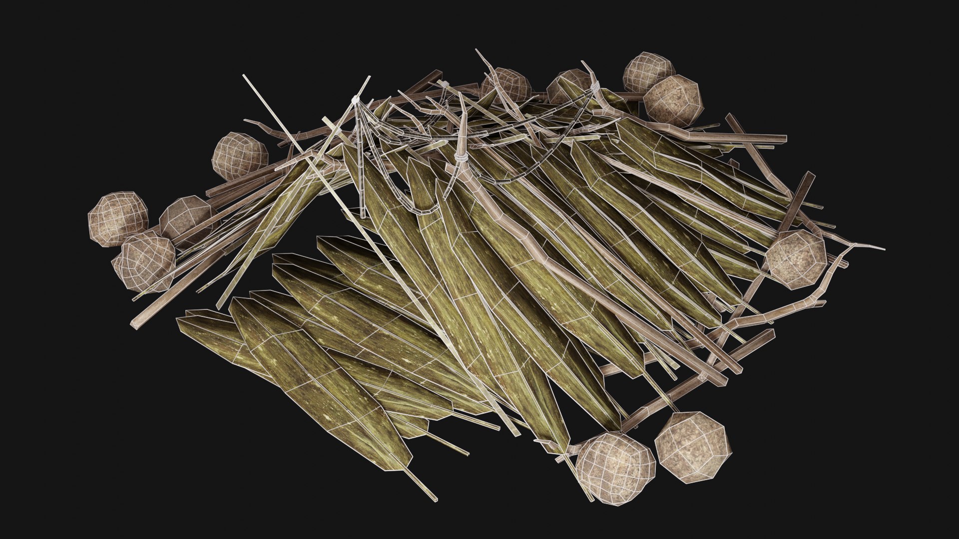 JUNGLE SWAMP SHELTER HUT HUNTER WILD TENT AAA COLLECTION 3D ...