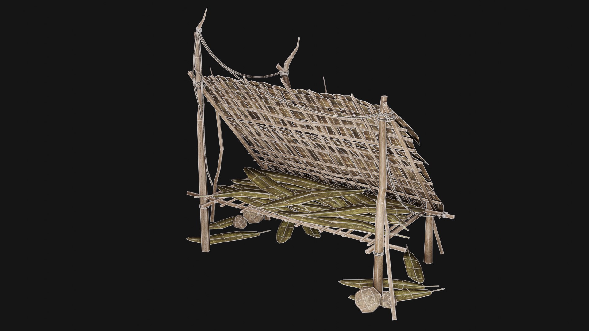 JUNGLE SWAMP SHELTER HUT HUNTER WILD TENT AAA COLLECTION 3D ...