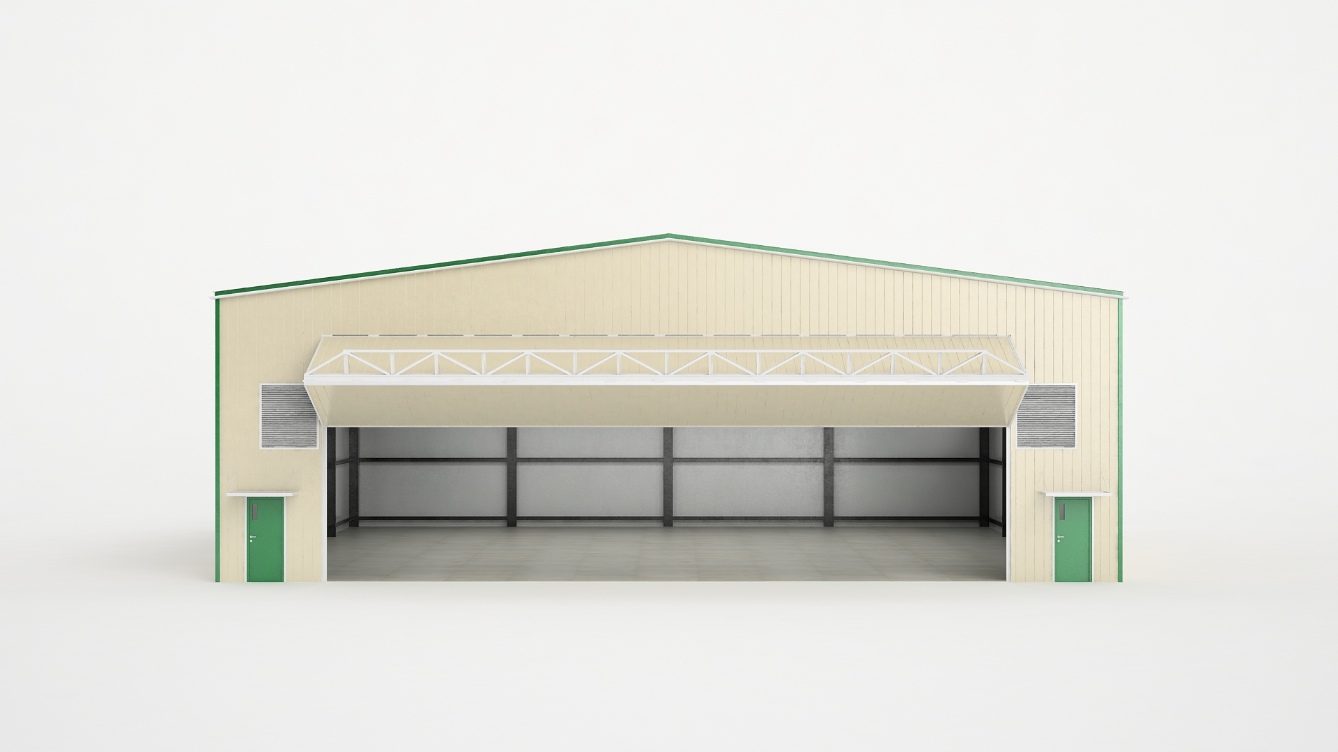 Airport Hangar Open 3D Model - TurboSquid 1443931