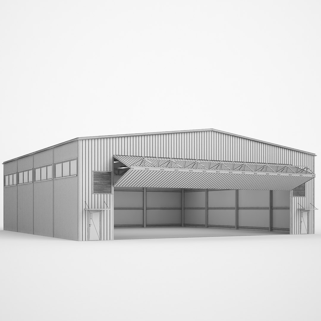 Airport Hangar Open 3D Model - TurboSquid 1443931