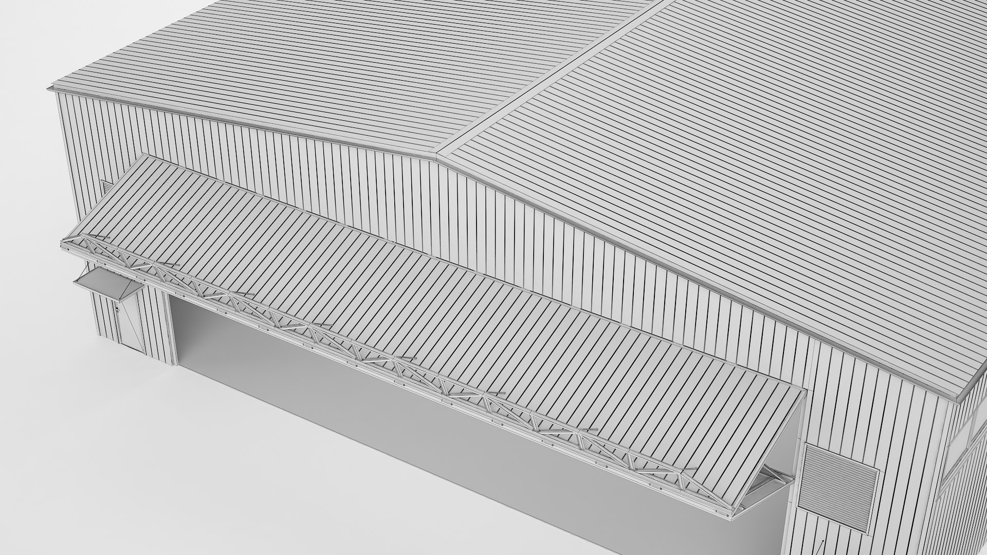 Airport Hangar Open 3D Model - TurboSquid 1443931