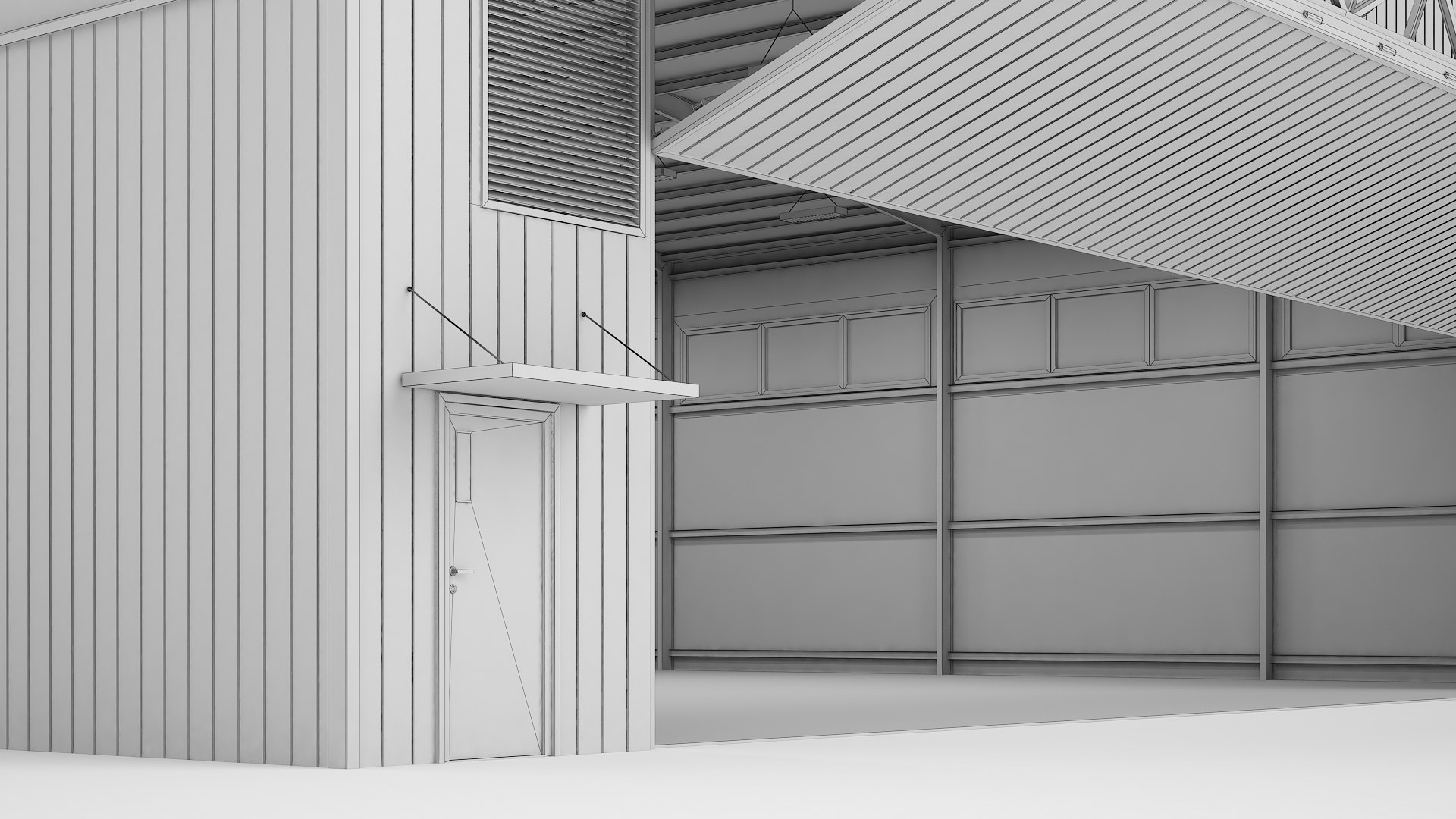 Airport Hangar Open 3D Model - TurboSquid 1443931