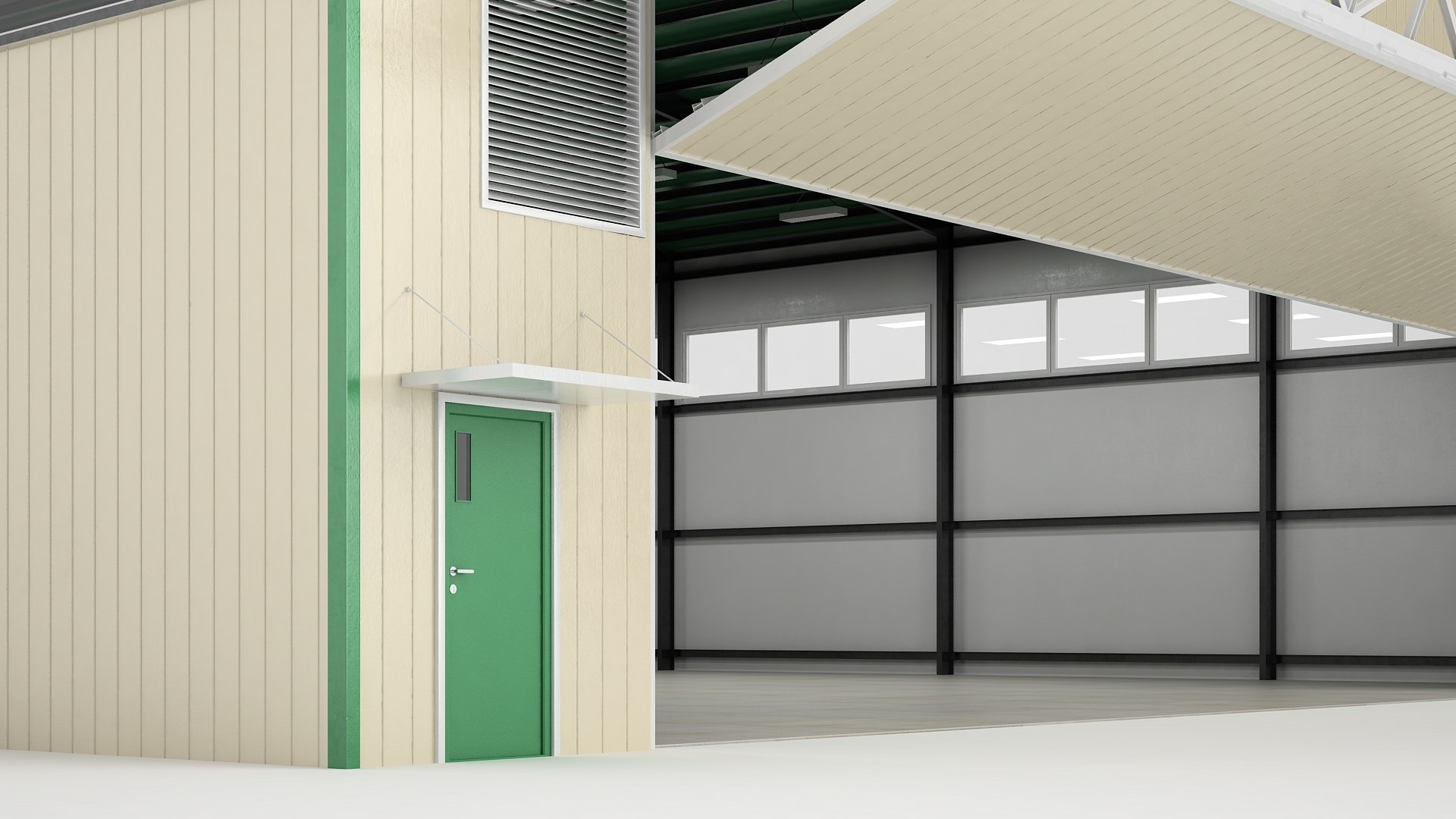 Airport Hangar Open 3D Model - TurboSquid 1443931