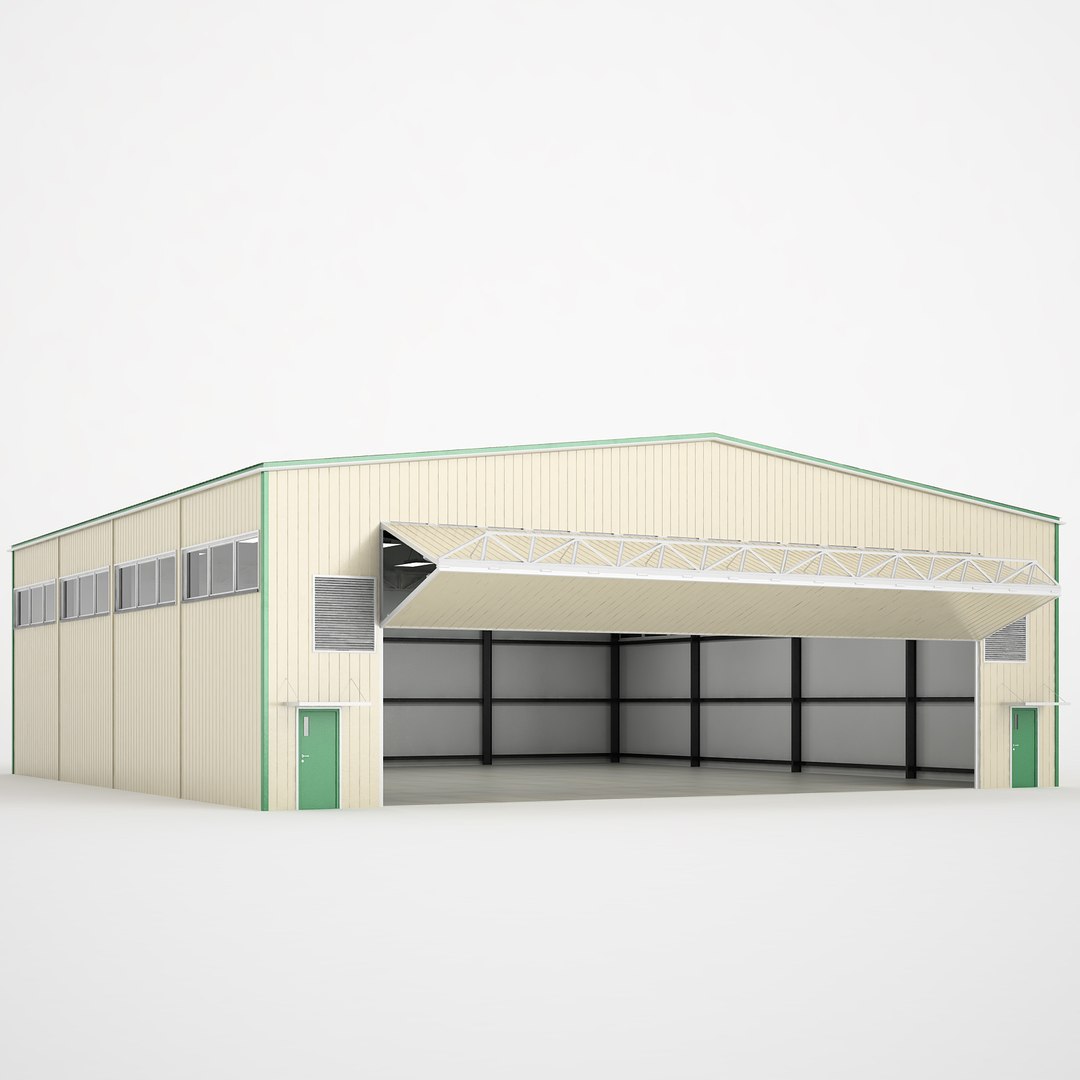 Airport hangar open 3D model - TurboSquid 1443931