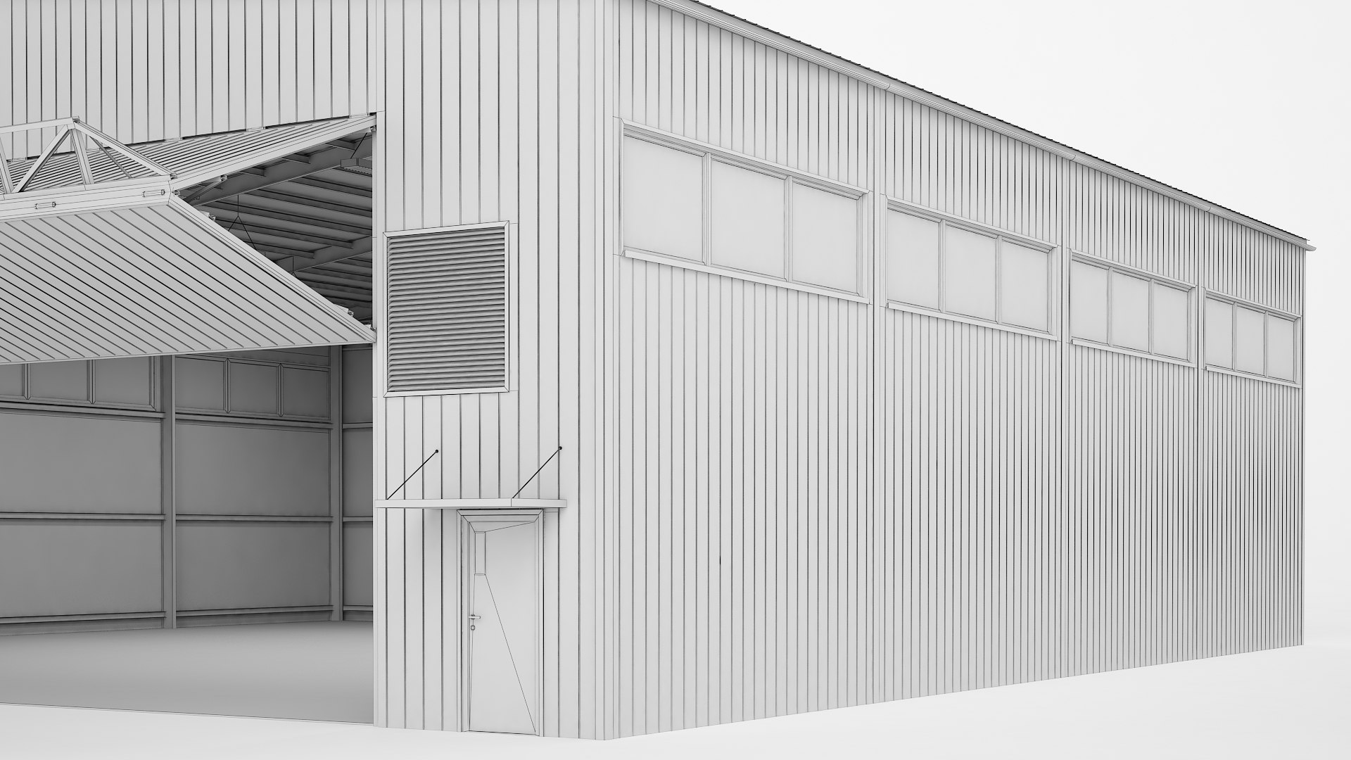 Airport Hangar Open 3D Model - TurboSquid 1443931