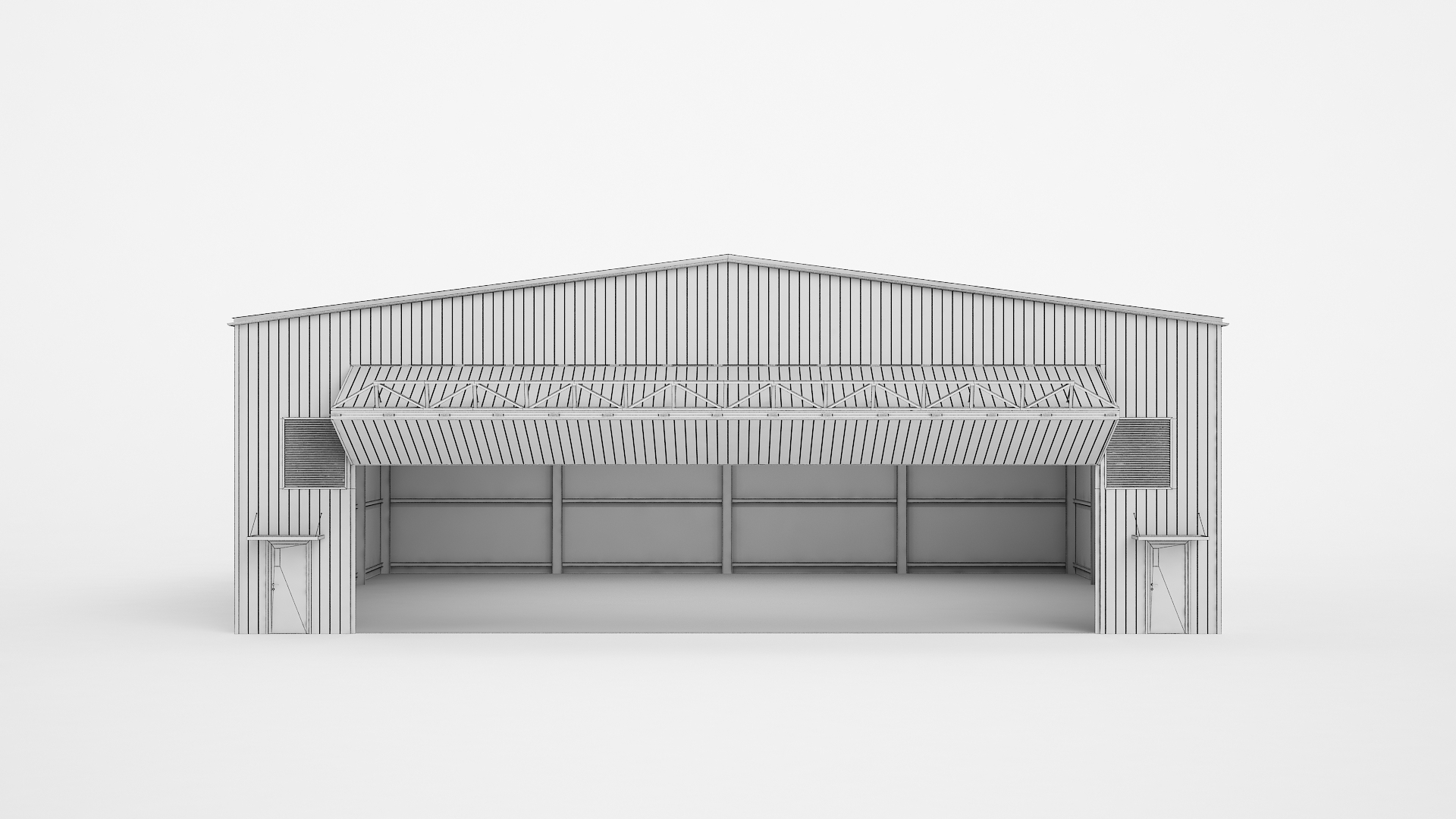 Airport Hangar Open 3D Model - TurboSquid 1443931