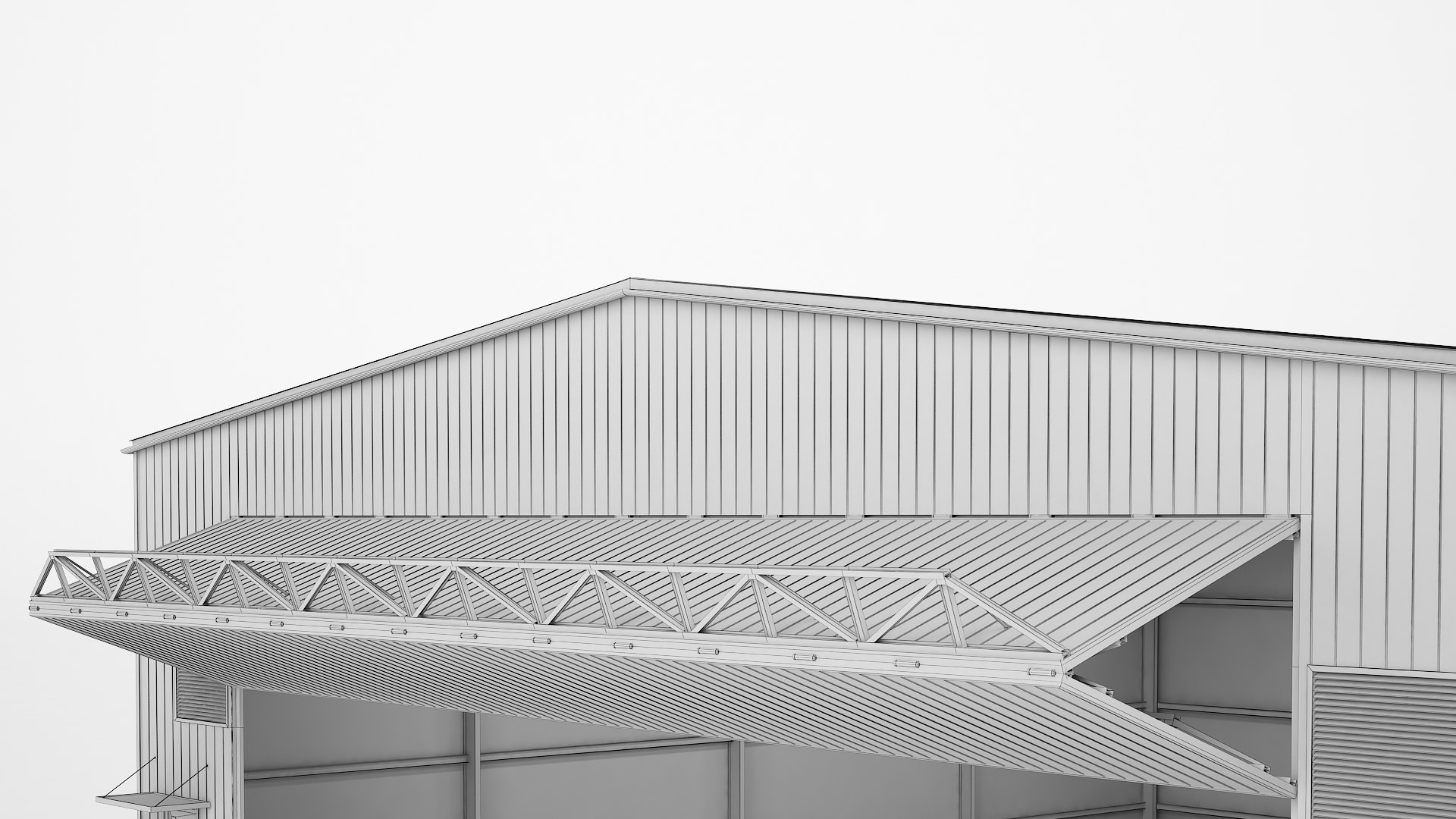 Airport hangar open 3D model - TurboSquid 1443931