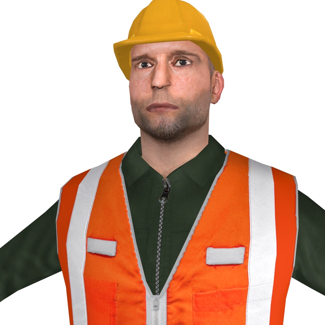 3d Rigged Worker Man Model