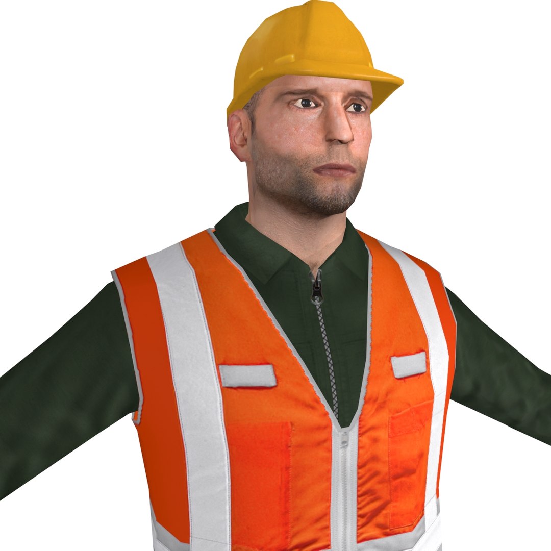 3d Rigged Worker Man Model