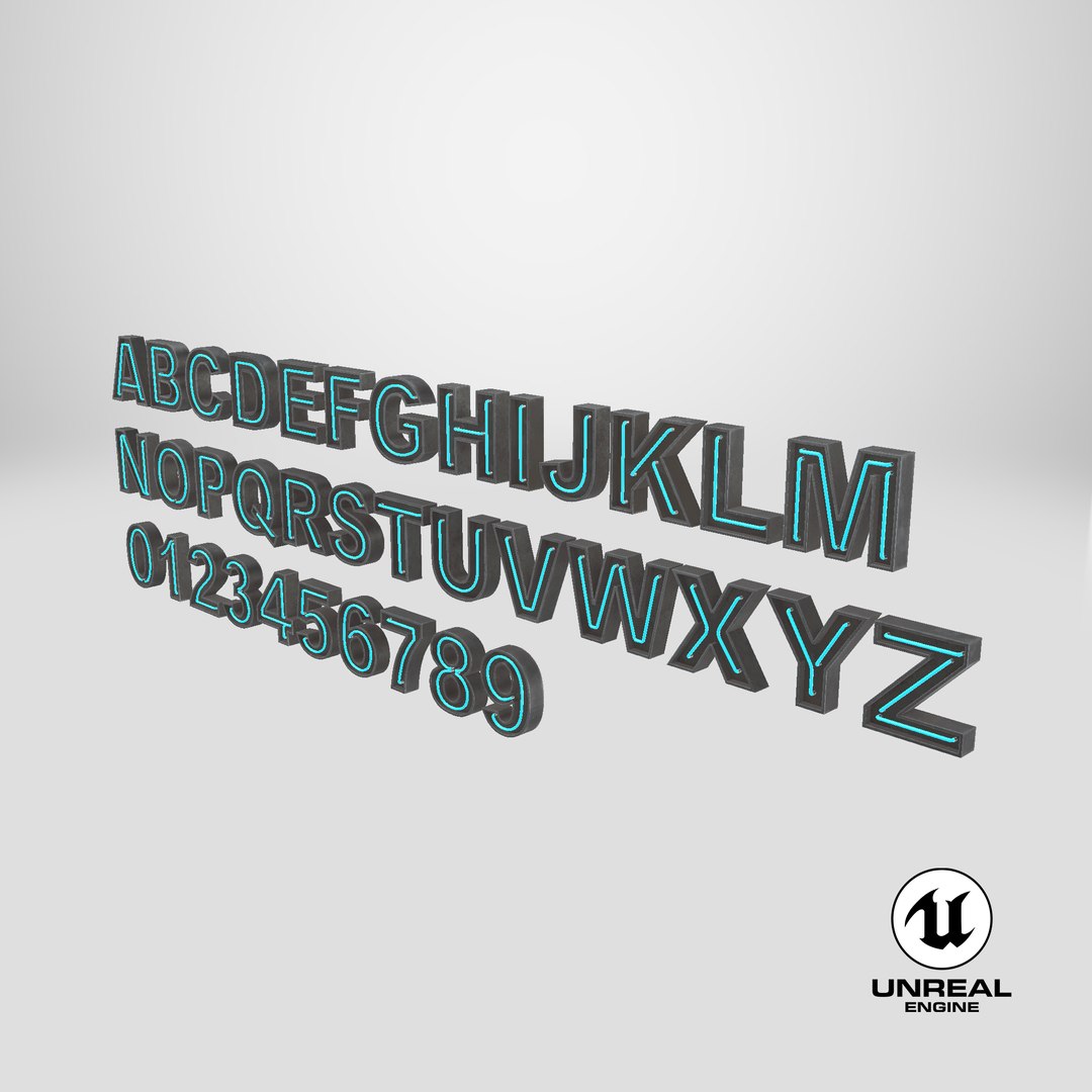 3D Neon Letter V2 Model - TurboSquid 1750841