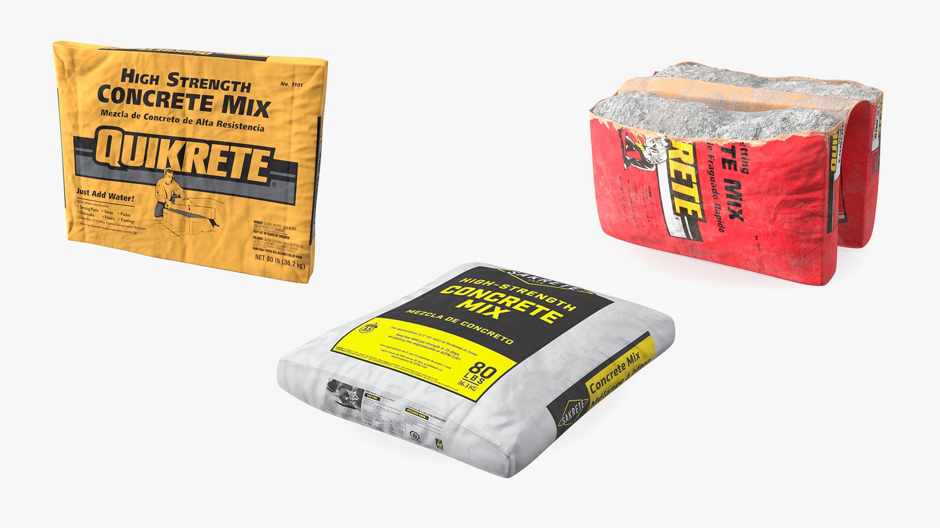 Cement Packages Collection Model - TurboSquid 2149615