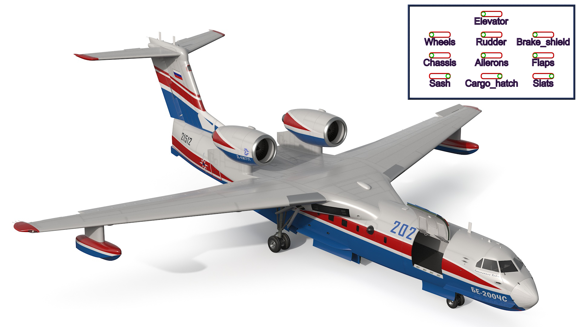 Beriev Be 200 Altair Aircraft Rigged 3D Model - TurboSquid 2276782