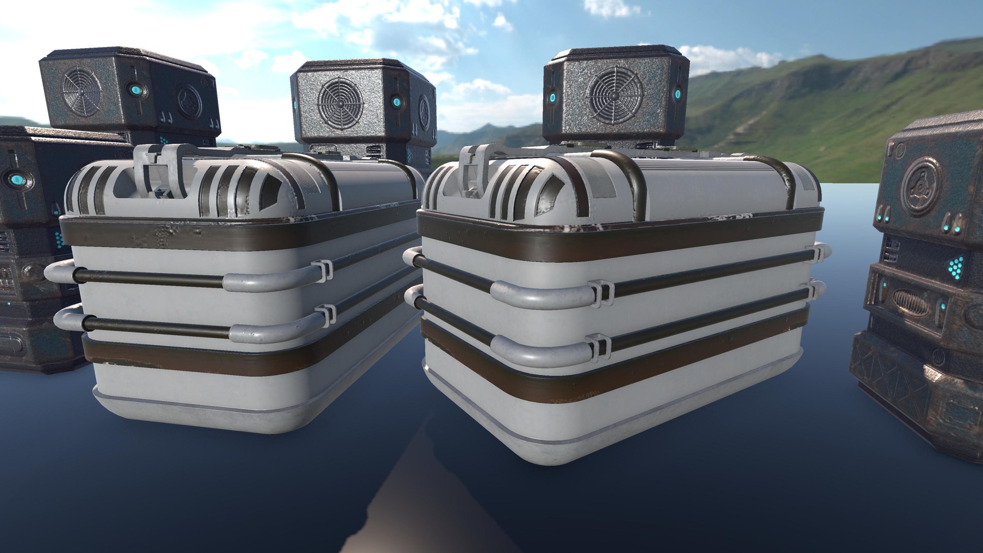 Sci-Fi Robots And Props 3D Asset Pack FBX Unity Blender 3D Model ...