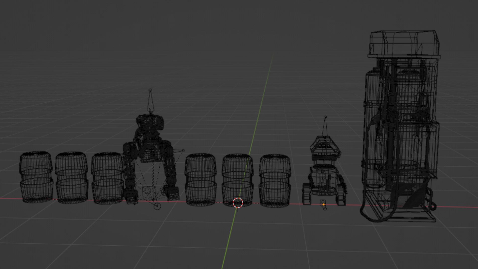 Sci-Fi Robots And Props 3D Asset Pack FBX Unity Blender 3D Model ...