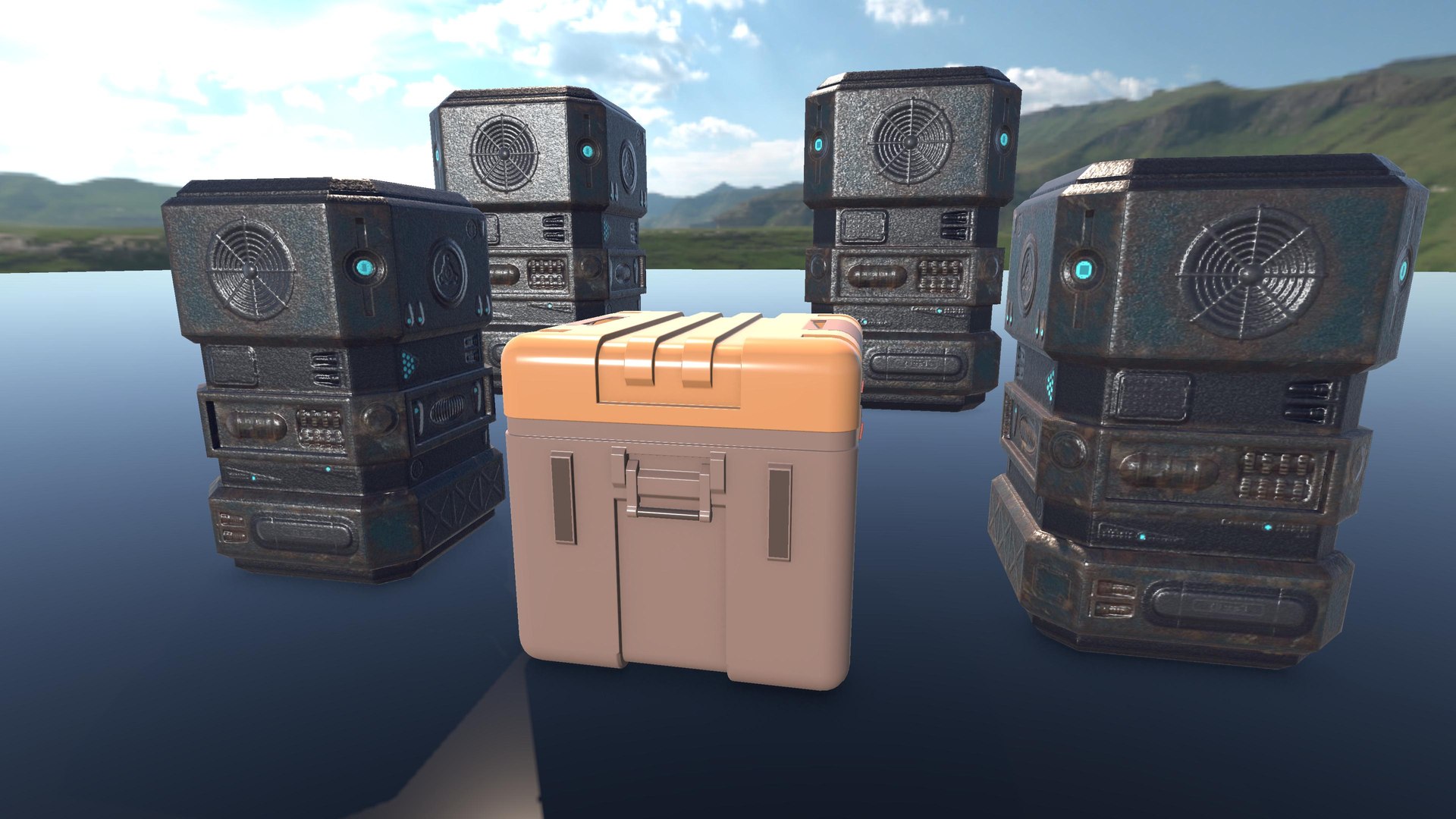 Sci-Fi Robots And Props 3D Asset Pack FBX Unity Blender 3D Model ...