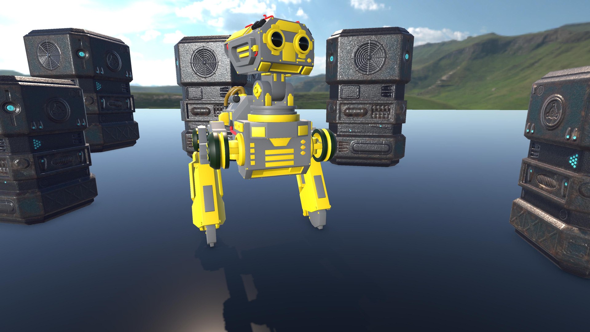 Sci-Fi Robots And Props 3D Asset Pack FBX Unity Blender 3D Model ...