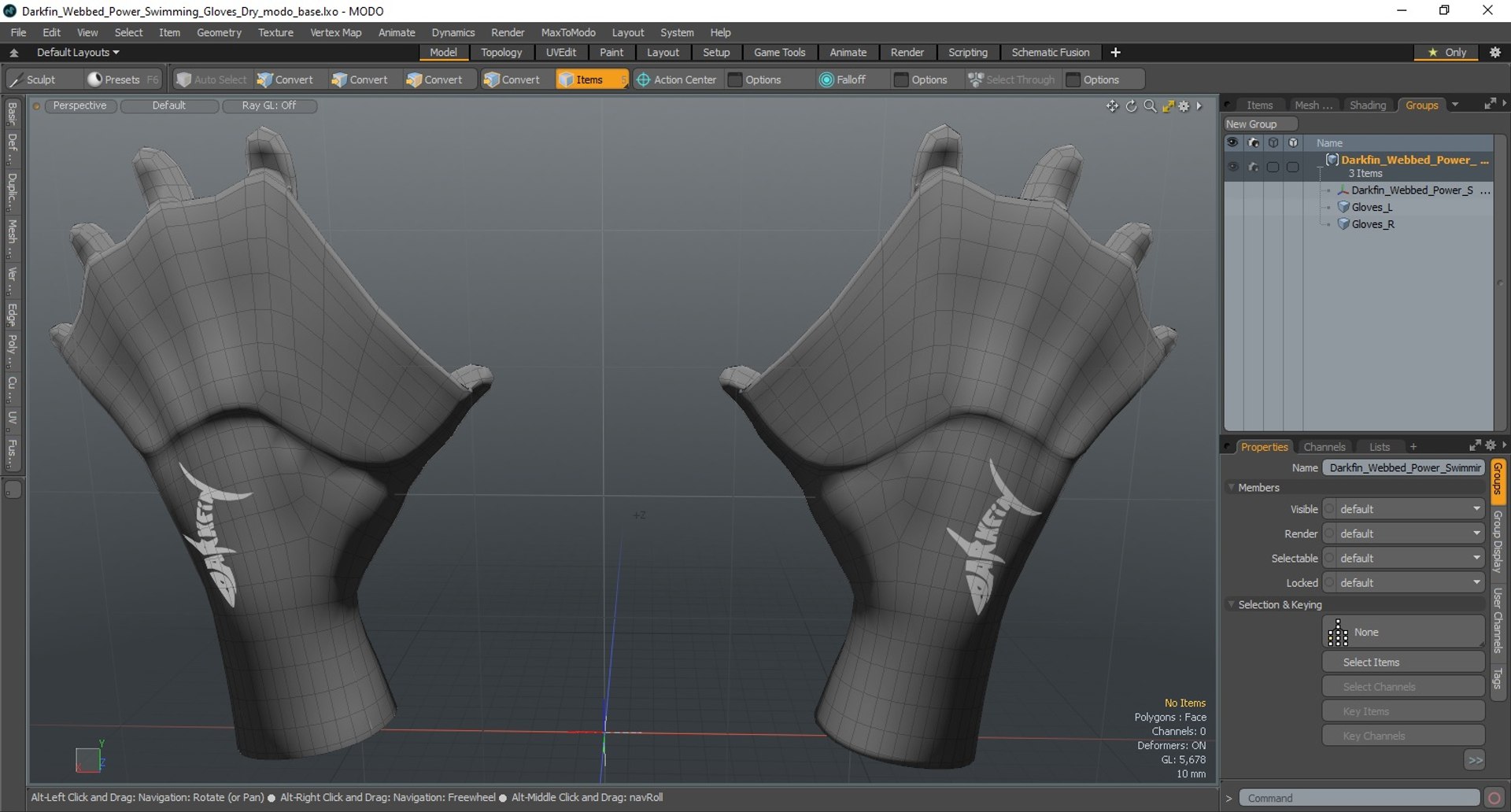 Darkfin Webbed Power Swimming Gloves Dry 3D Model - TurboSquid 1792756