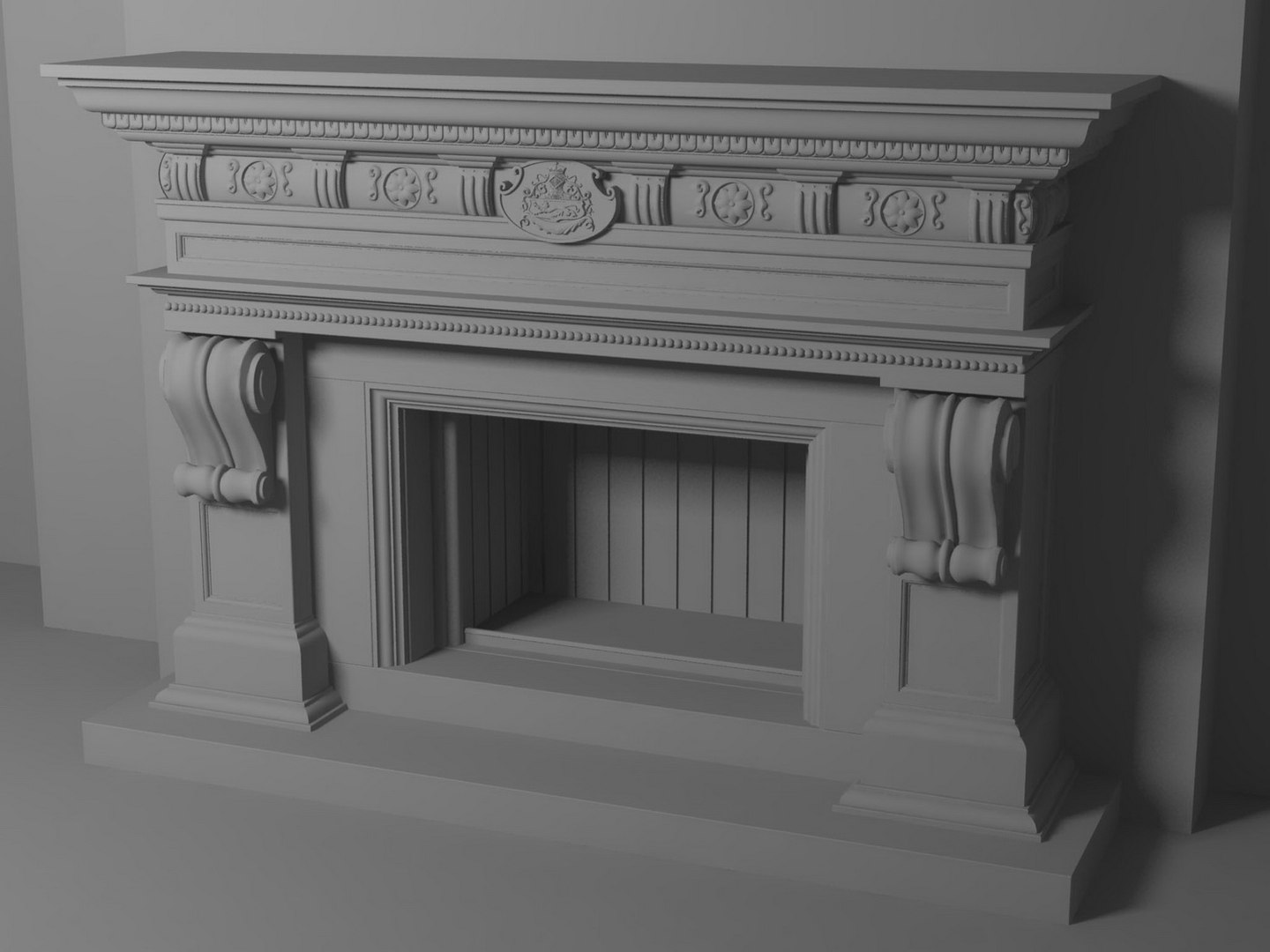 fireplace 36 3d max