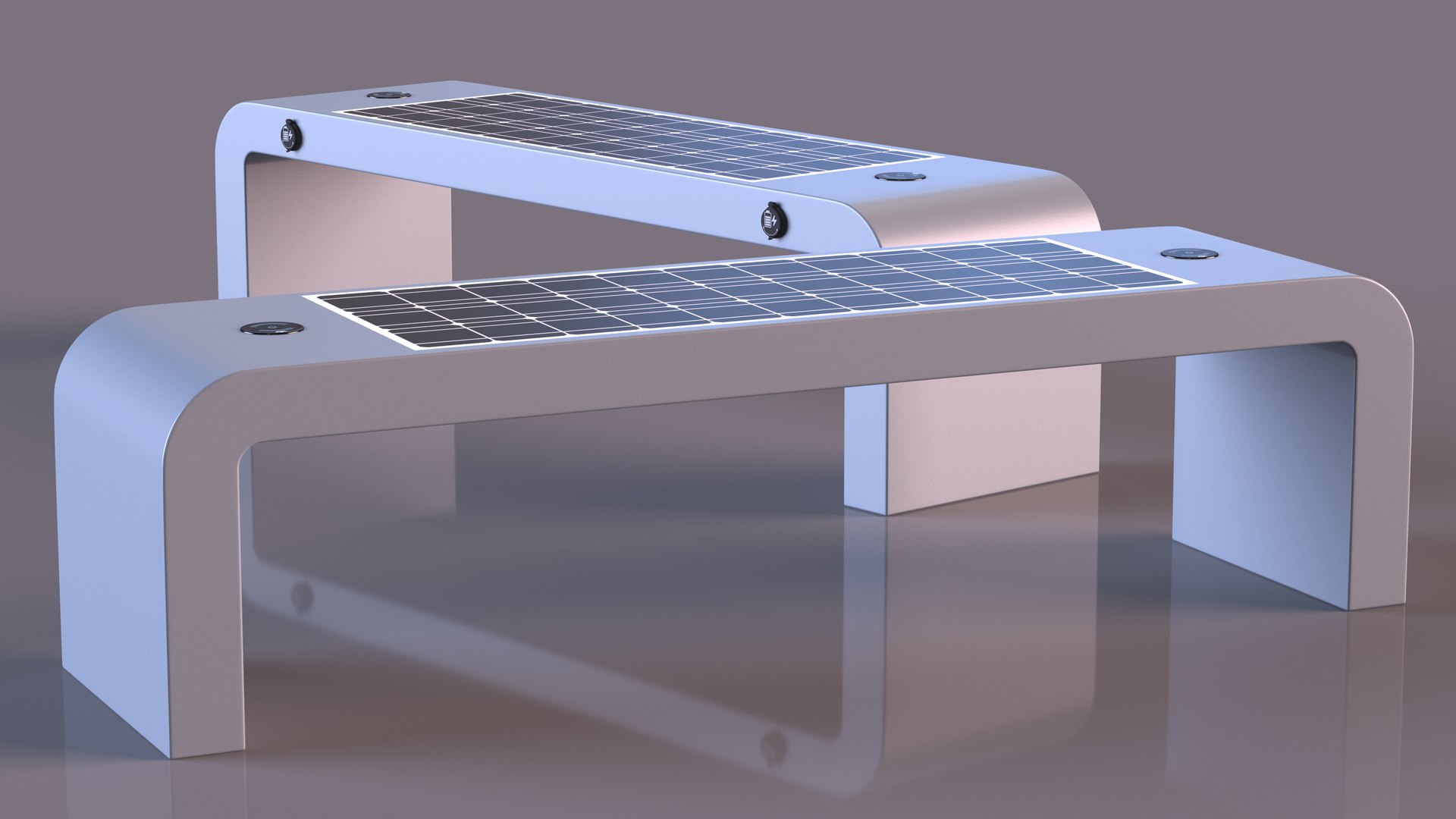 Smart Solar Bench Grey 3D Model - TurboSquid 1999877