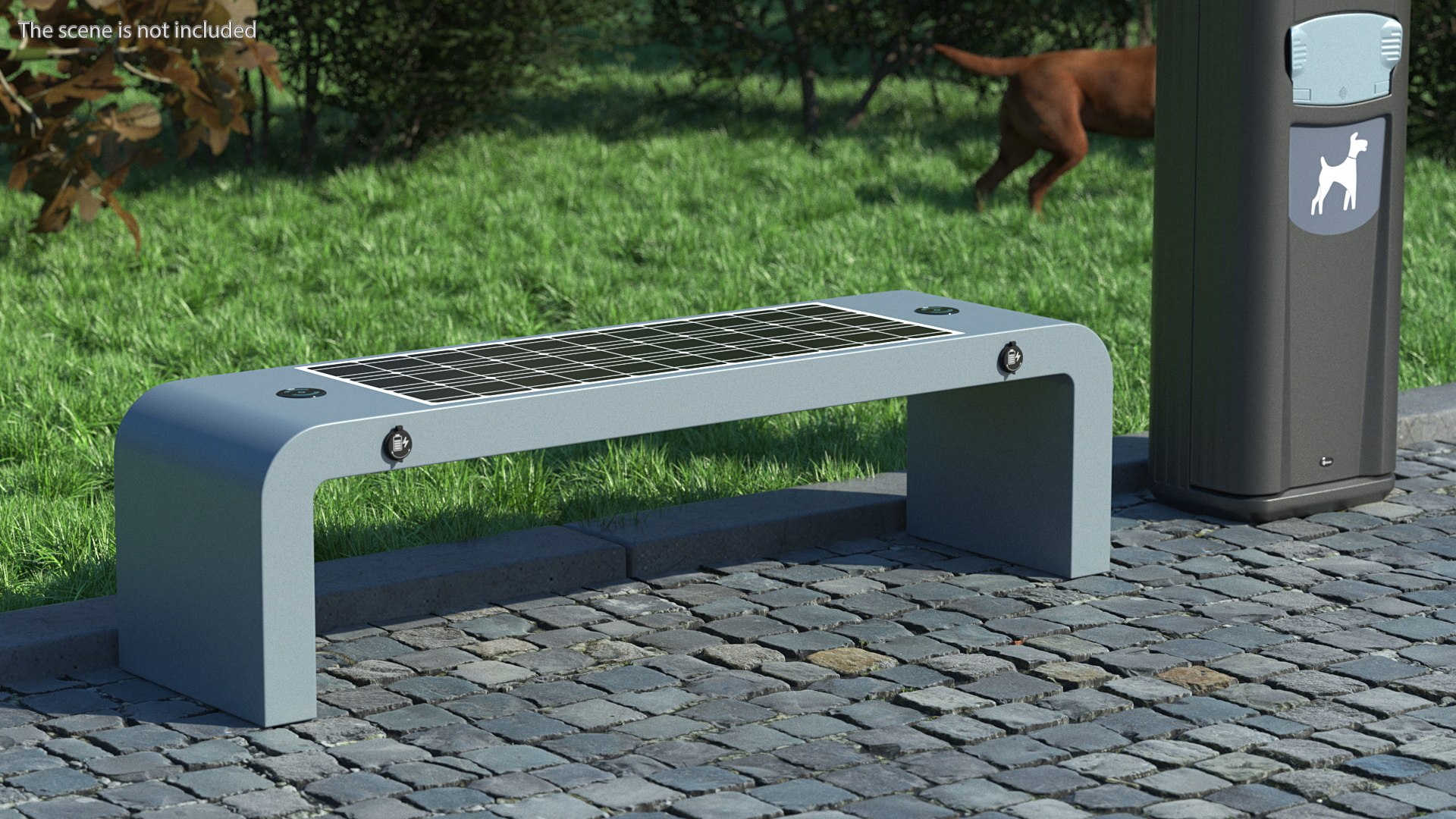 Smart Solar Bench Grey 3D Model - TurboSquid 1999877