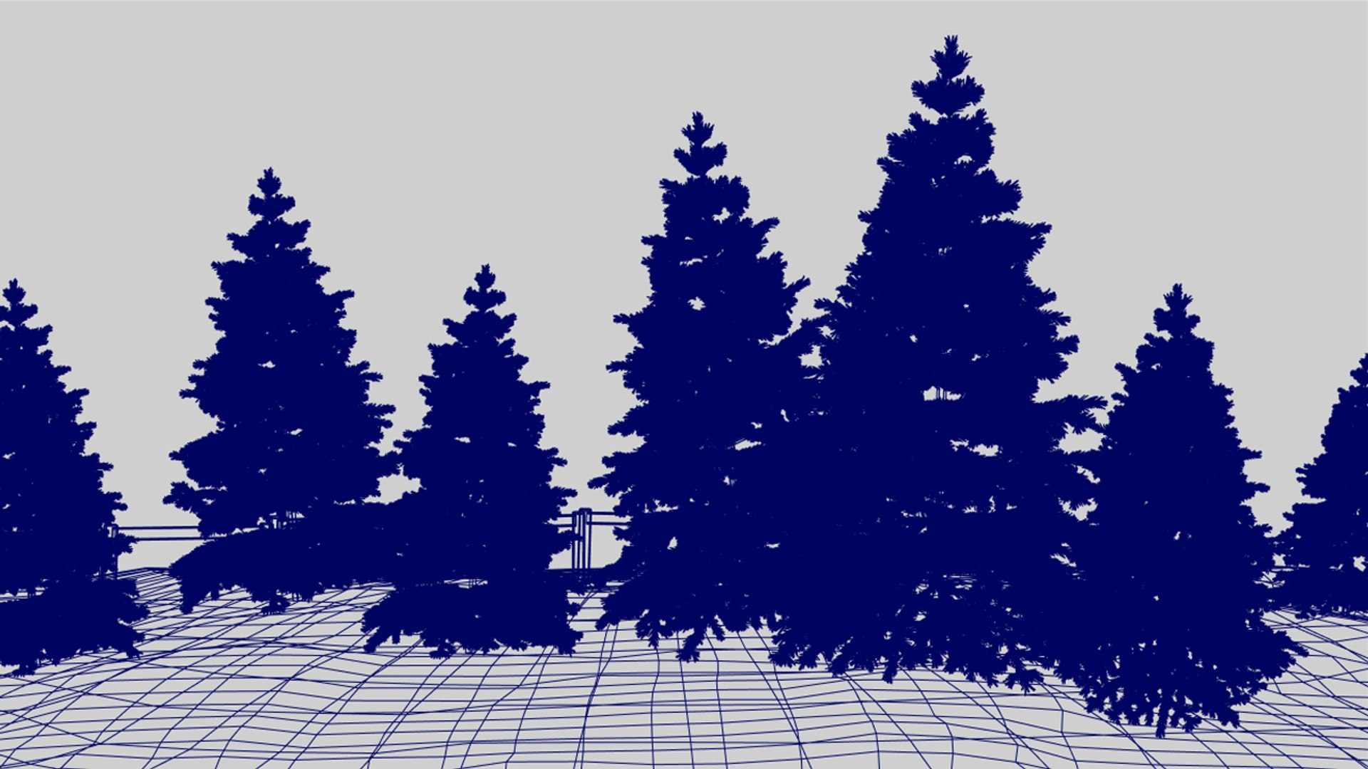 pine tree forest - 3d obj