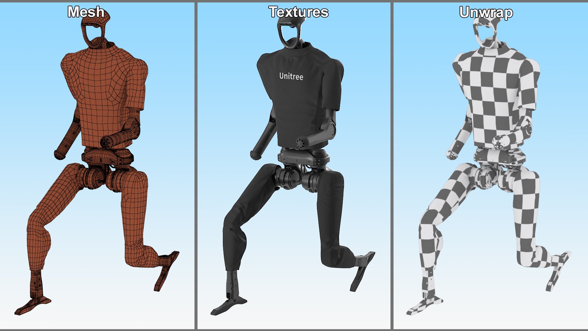 3D Model Unitree H1 Humanoid Robot In Walking Pose - TurboSquid 2319952