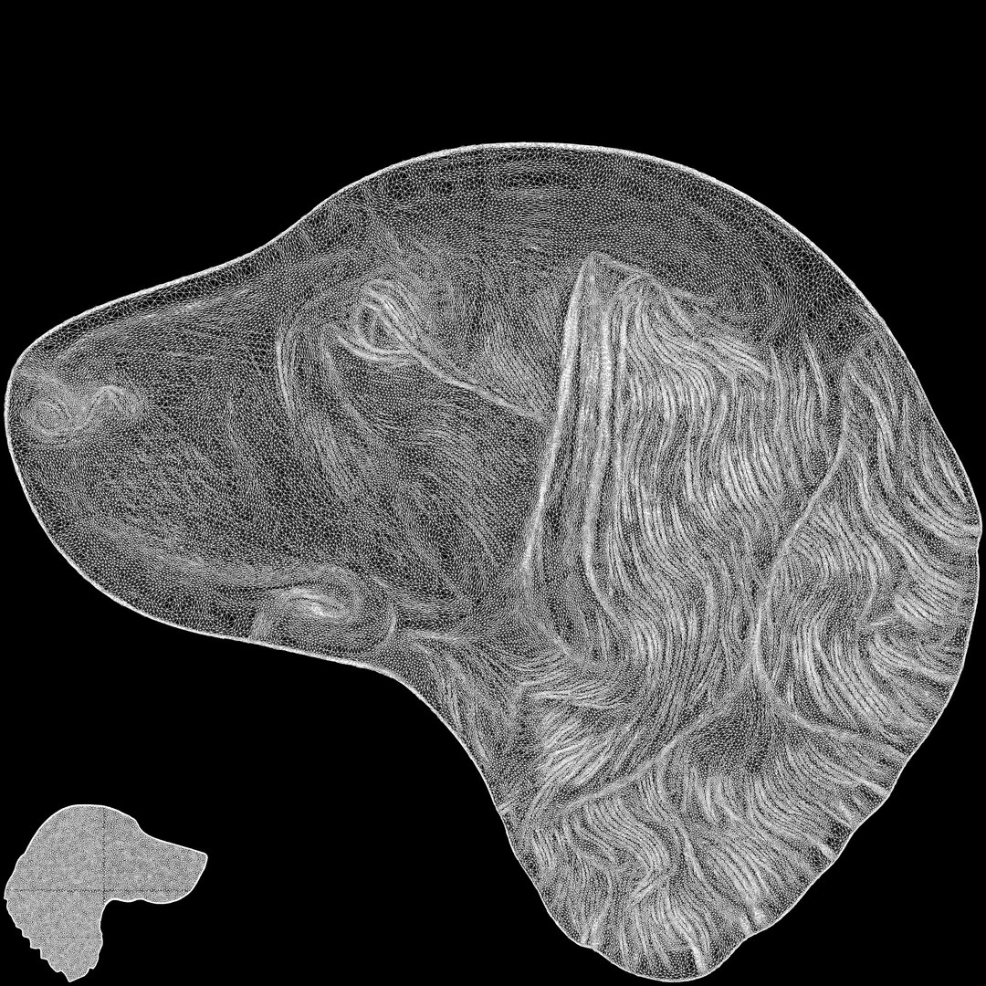 Dog Head Relief 1 3D - TurboSquid 2286413