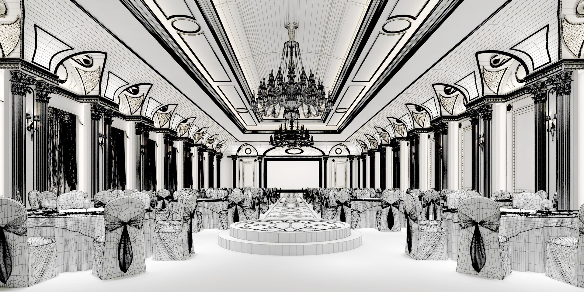 Luxury Wedding Hall 3D - TurboSquid 2032539