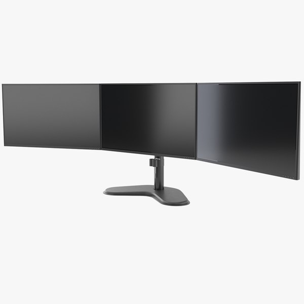 modelo 3d Monitores triples con soporte - TurboSquid 2389847