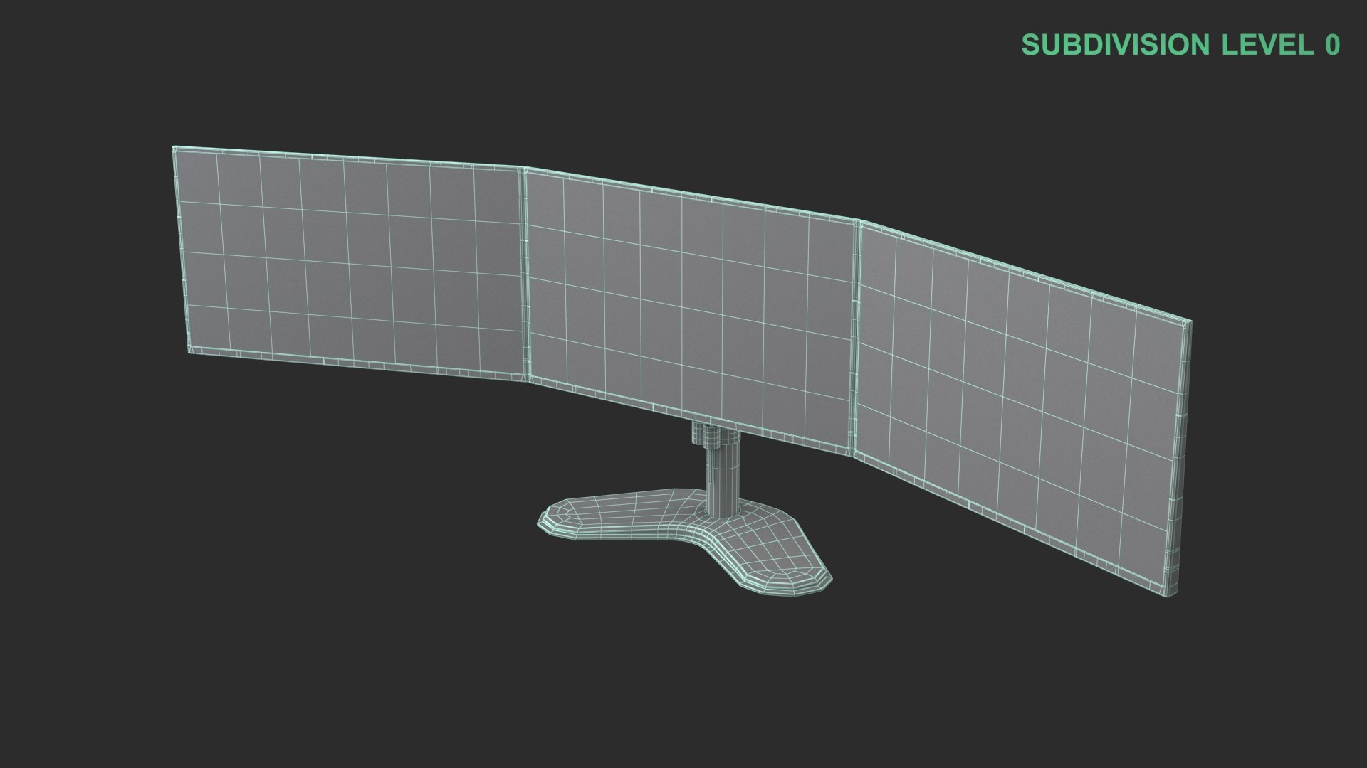 Triple Monitors With Stand 3D - TurboSquid 2389847