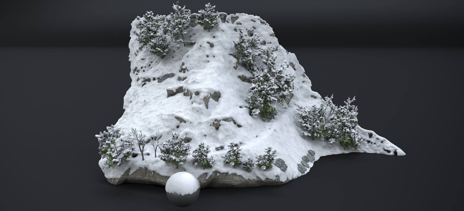 THE SNOW COVERED HILLSIDE 2023 3D - TurboSquid 2192268