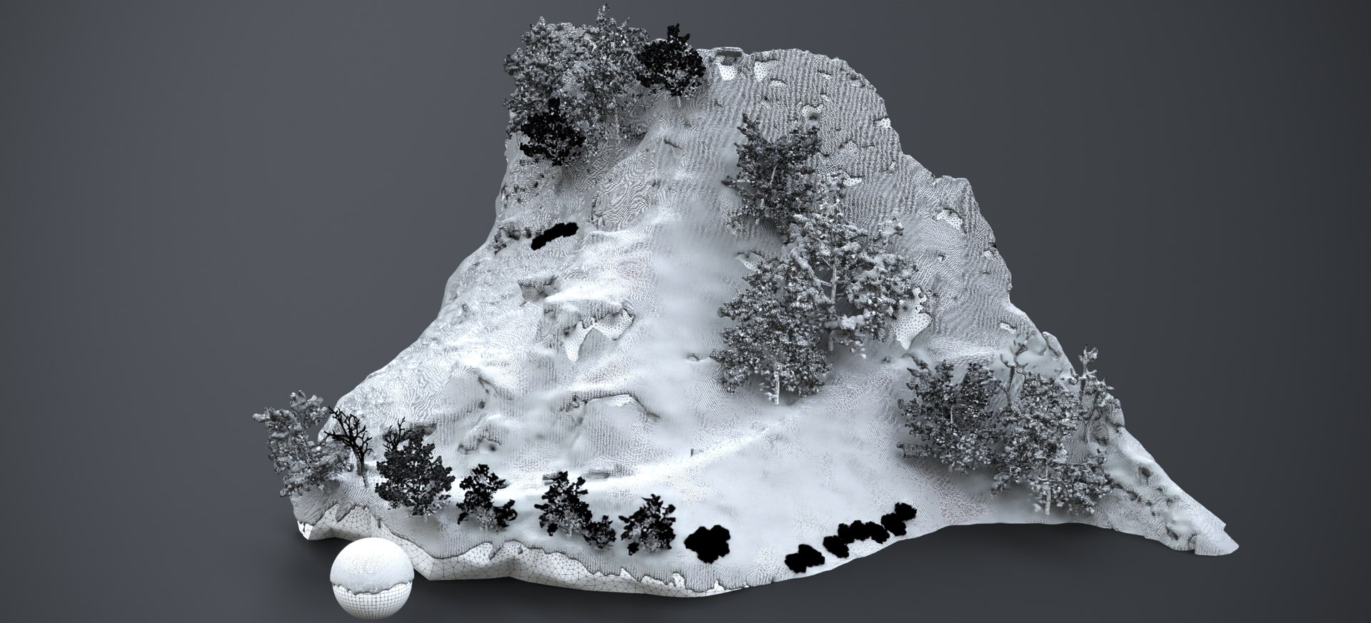 THE SNOW COVERED HILLSIDE 2023 3D - TurboSquid 2192268