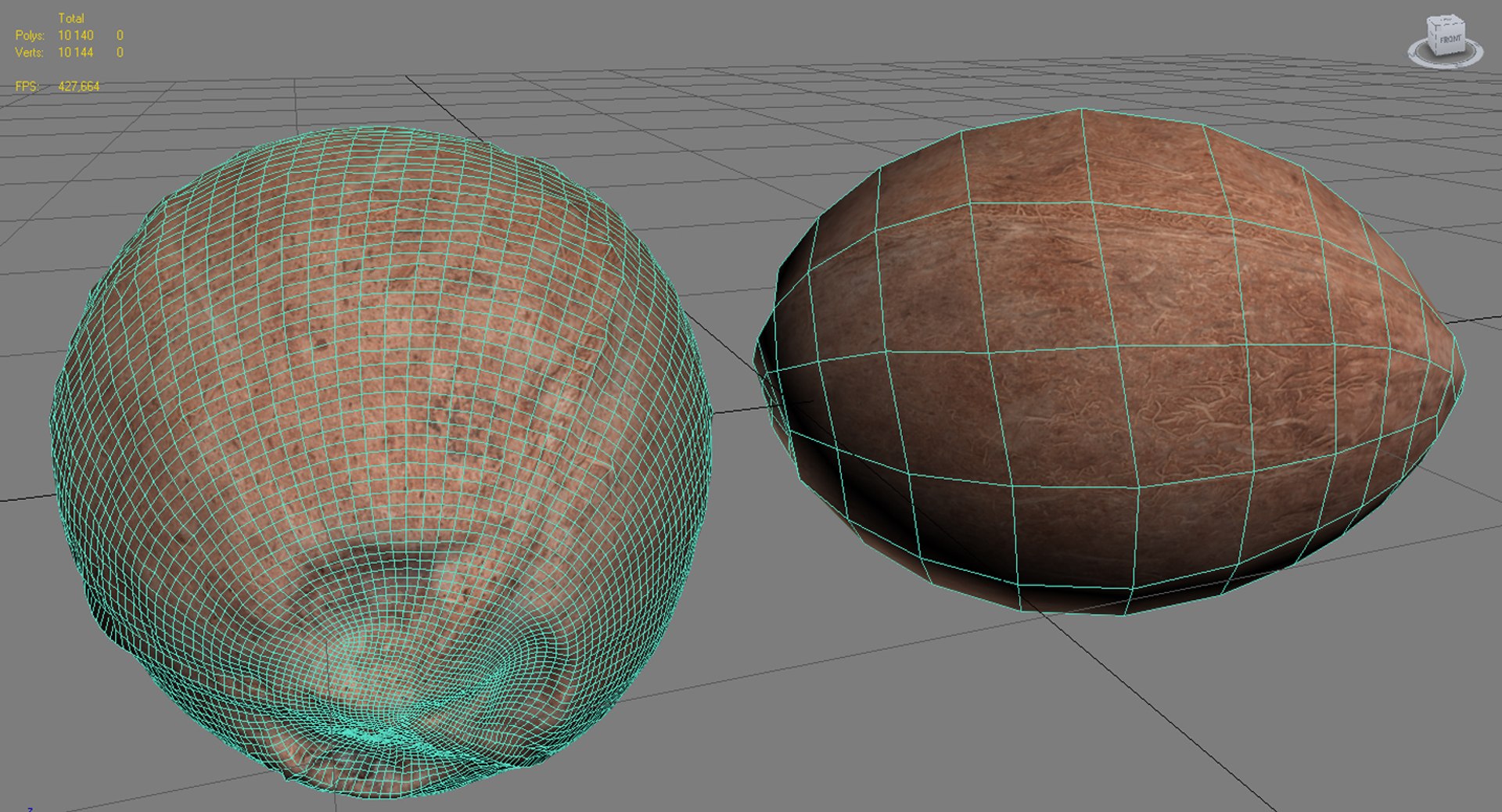 3d Coconut Polys Model