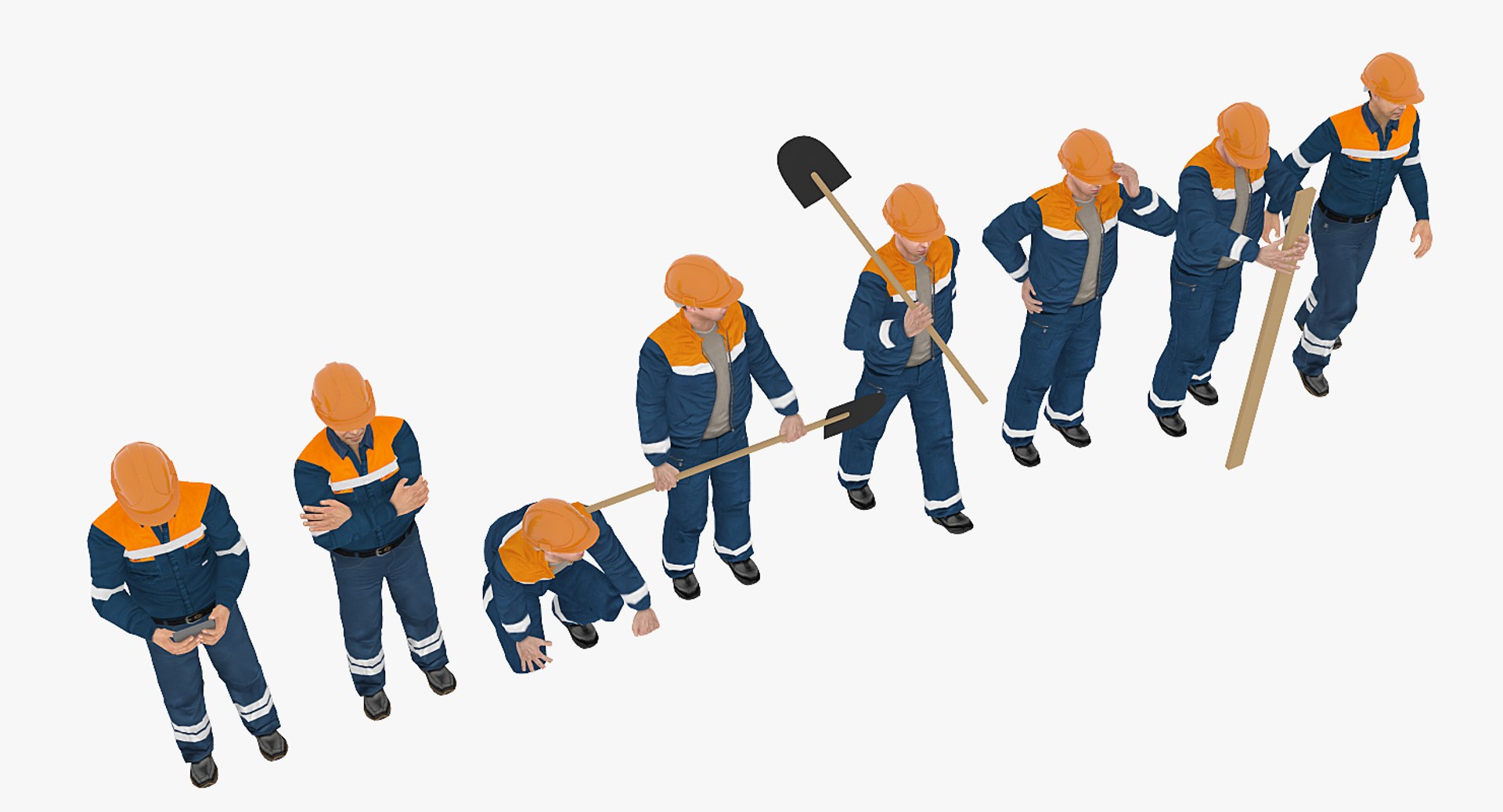 workers 3d model
