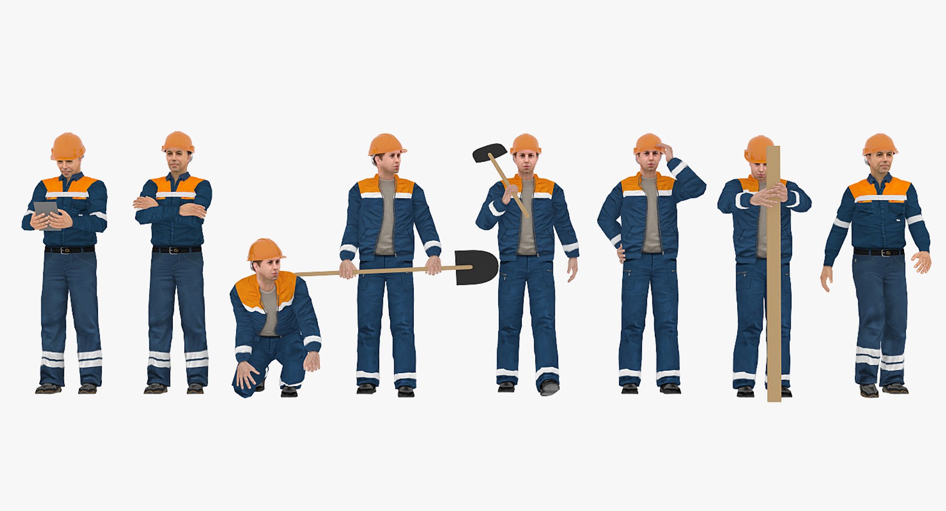 workers 3d model