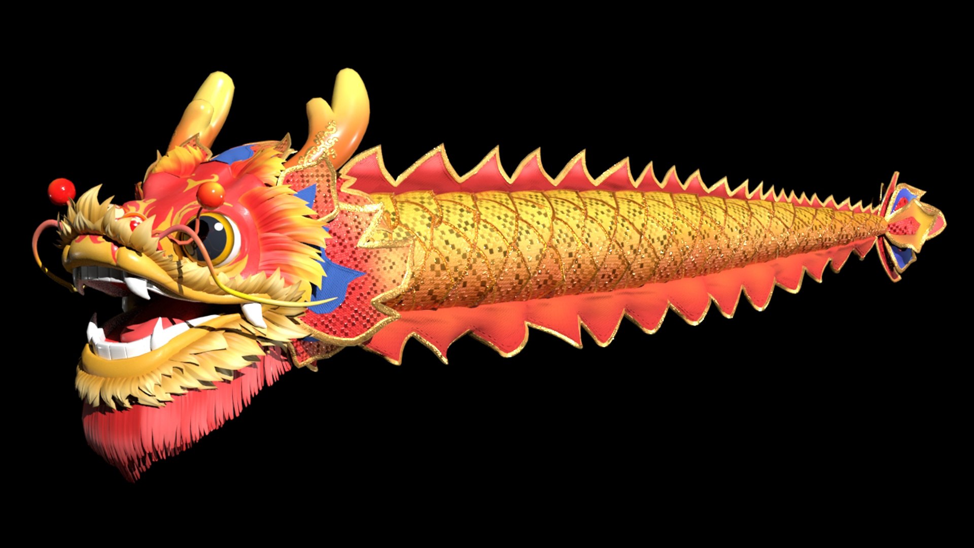 modelo 3d Dibujos animados de dragón para año nuevo - TurboSquid 2280001