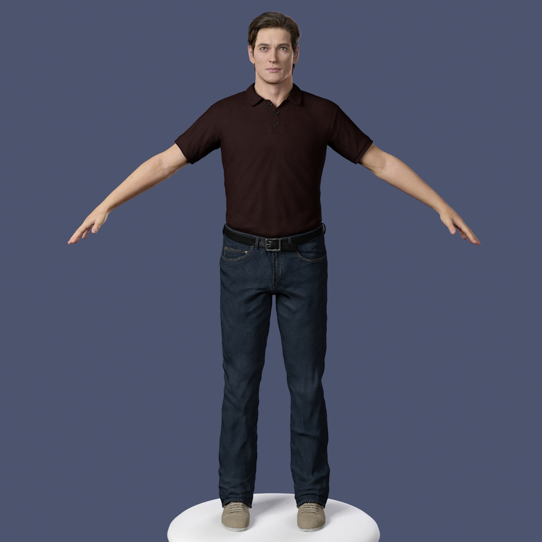 rigged male 3d model