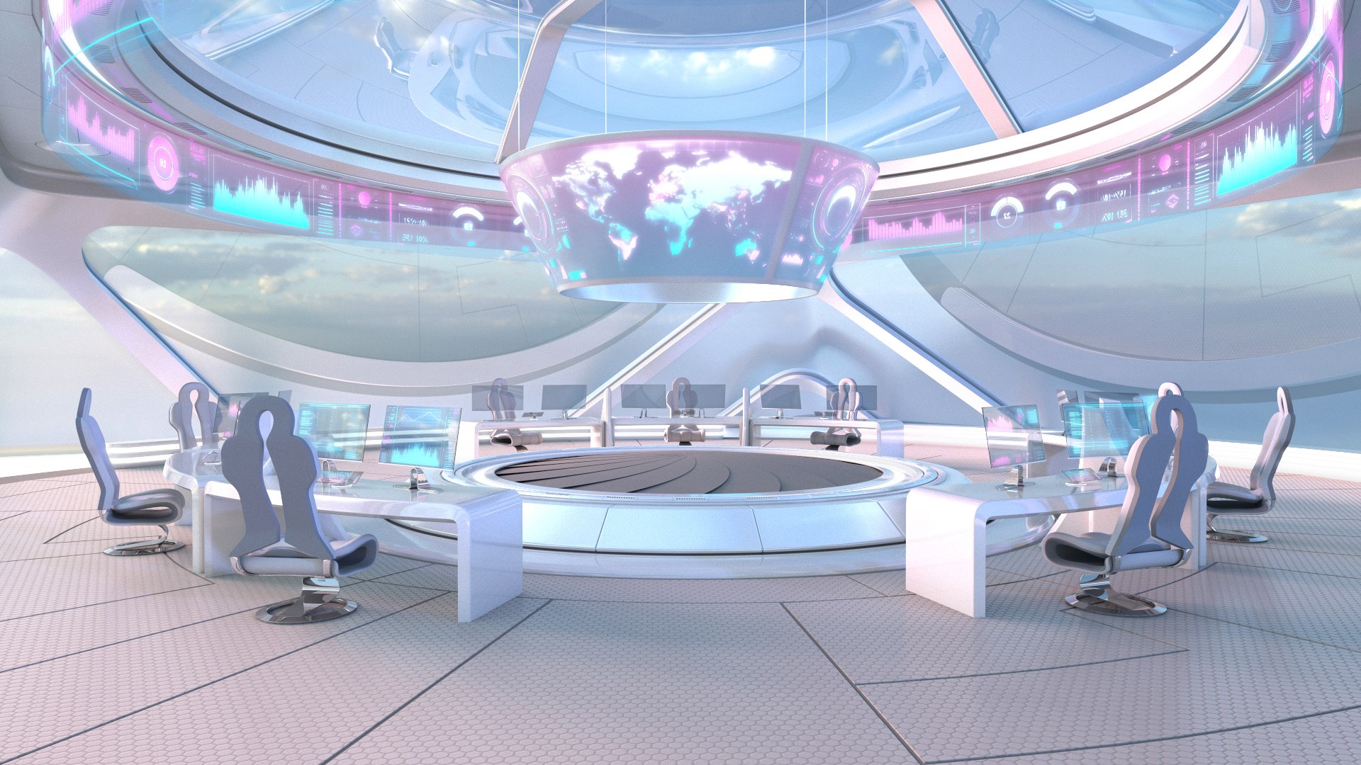 3D Monitoring Center Control Room Model - TurboSquid 2202592