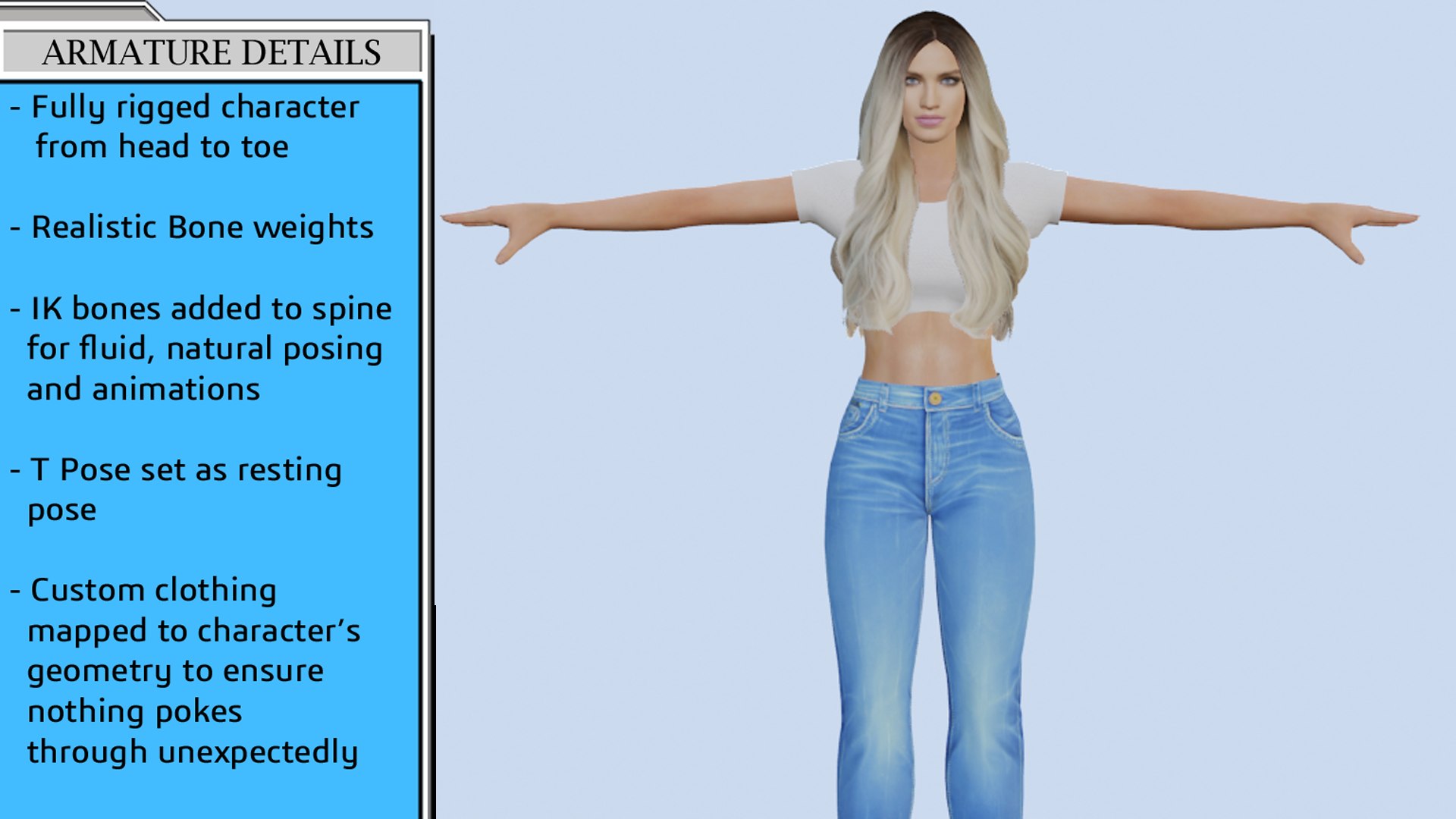 3D VR PBR FEMALE AVATAR CHARACTER KELLY 3D MODEL CHEAP PRICE VR ...